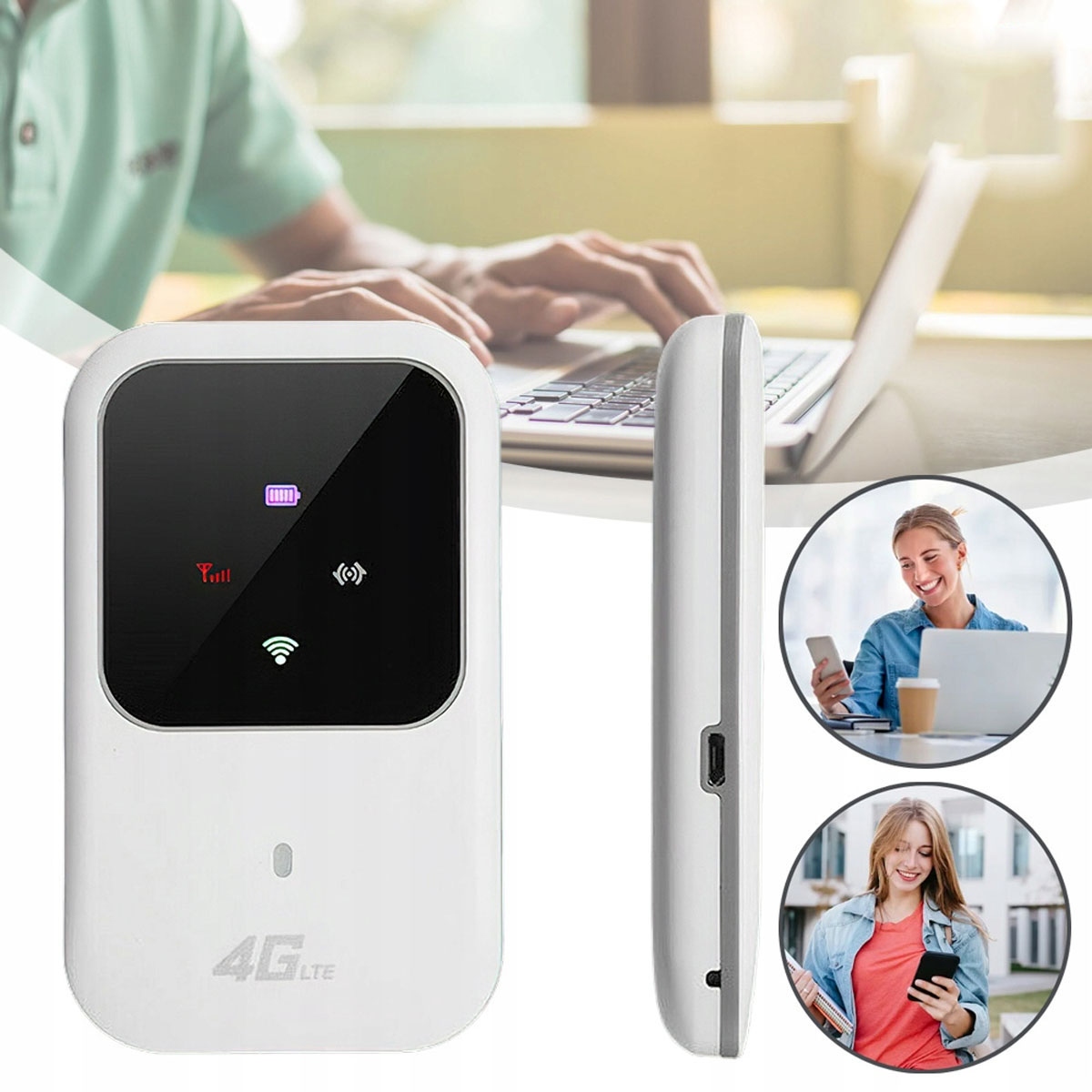 Mobilní 4G LTE WiFi router na SIM kartu Rebel, přenosný, 2400mAh ...