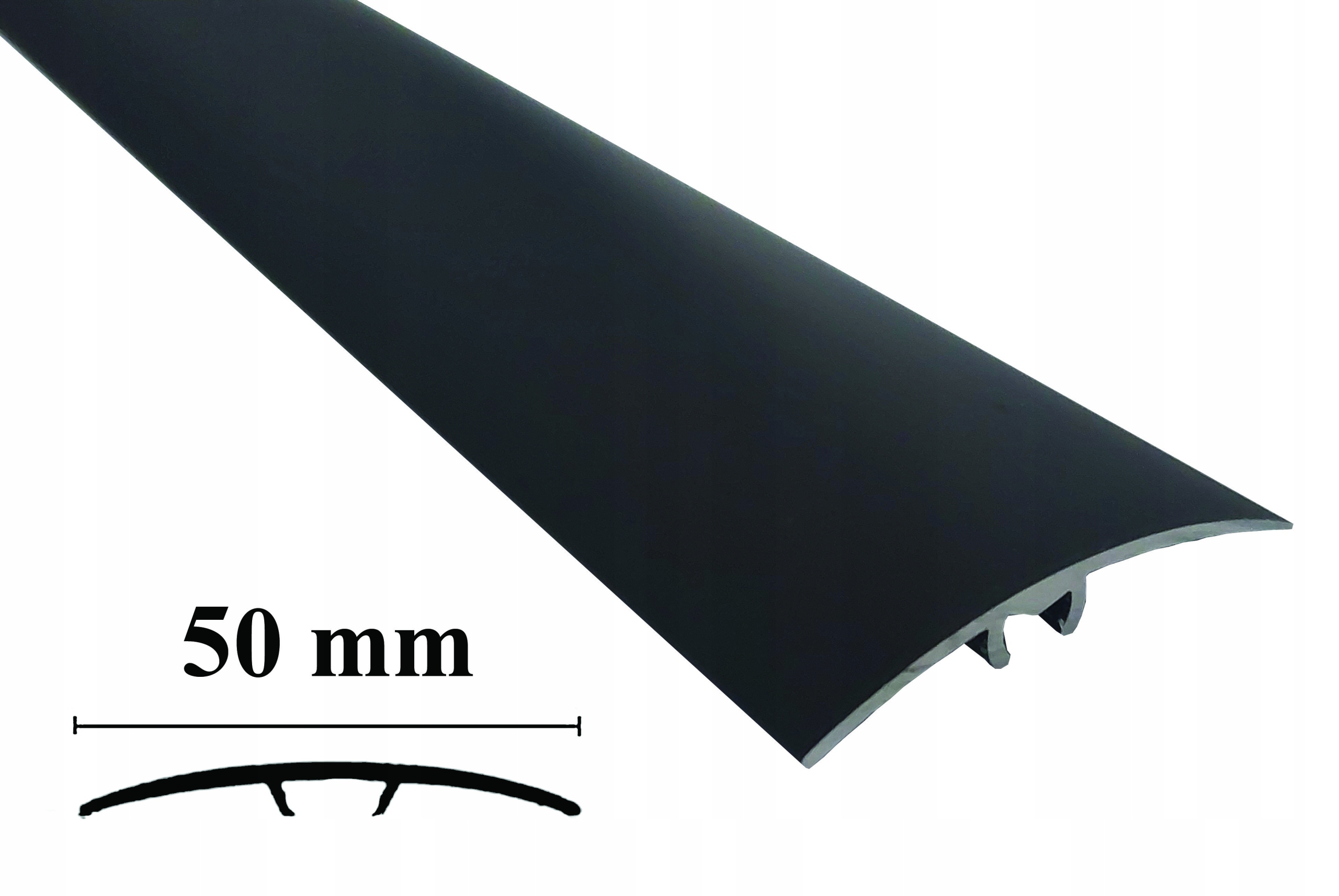 LISTWA łącząca, progowa alu. CZARNA matowa 50mm 1m (MFAE 5000-B/100 ...