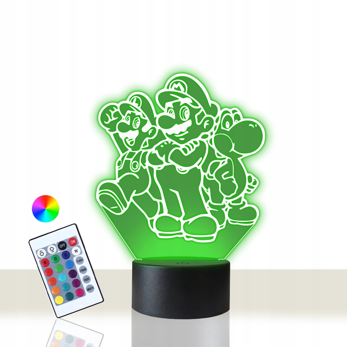 Lampka Nocna Stołowa 3D LED Mario Luigi Wario Postać Na Prezent Pilot ...