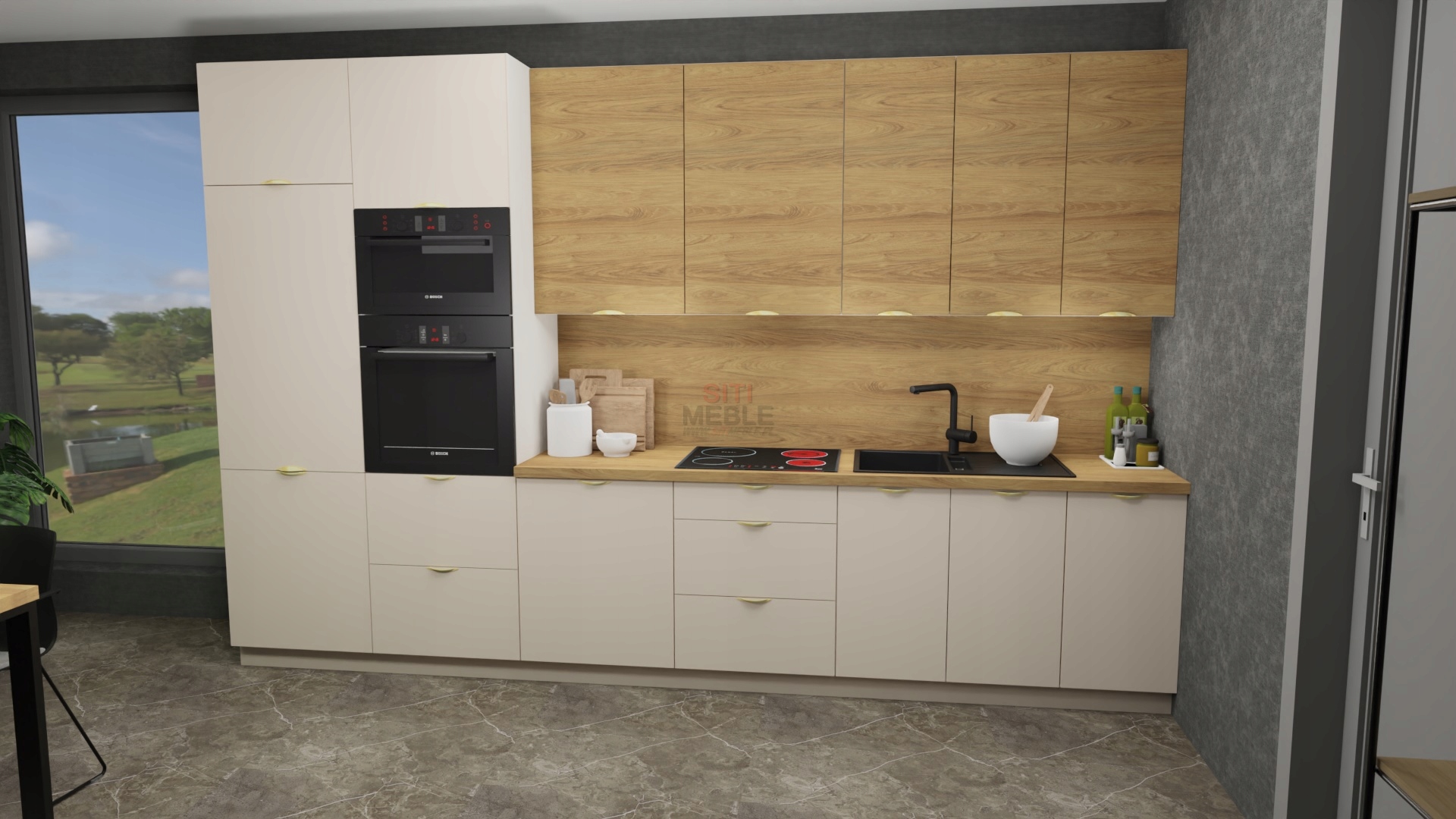 Meble kuchenne VELLA Kaszmir Mat / Dąb Hikora • Cena, Opinie • Zestawy ...