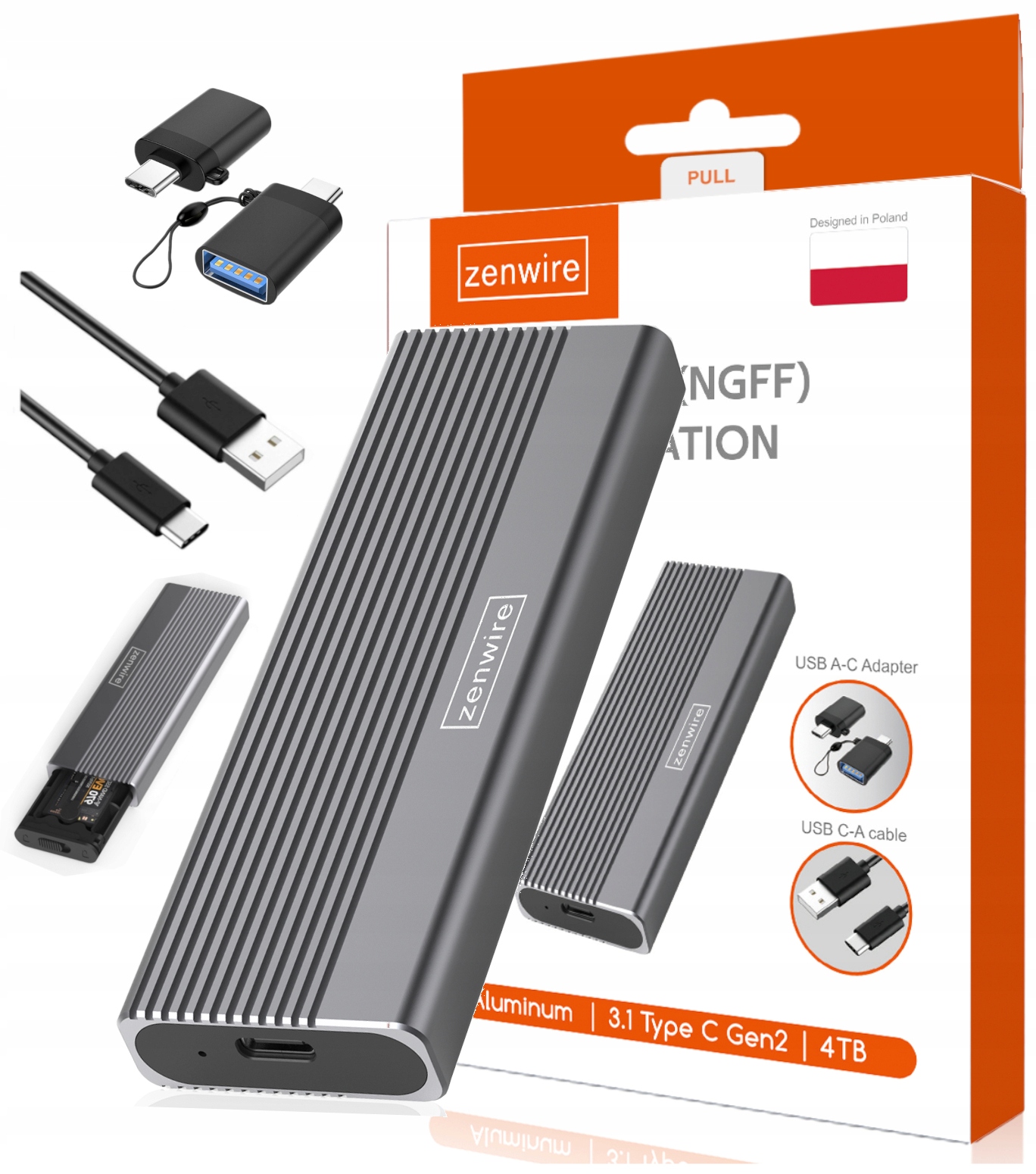 Obudowa Dysku SSD Adapter m.2 SATA NGFF USB-C USB 3.0 Kieszeń na dysk ... Obudowa Dysku SSD Adapter m.2 SATA NGFF USB-C USB 3.0 Kieszeń na dysk ...
