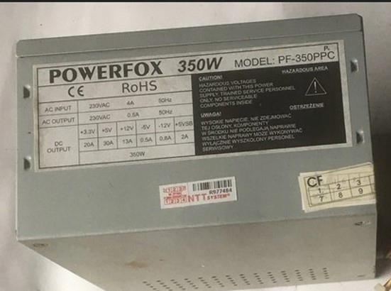 POWER Fox PF-350PPC 350W ATX 20+4 PIN 4 x molex ntt system • Cena ...