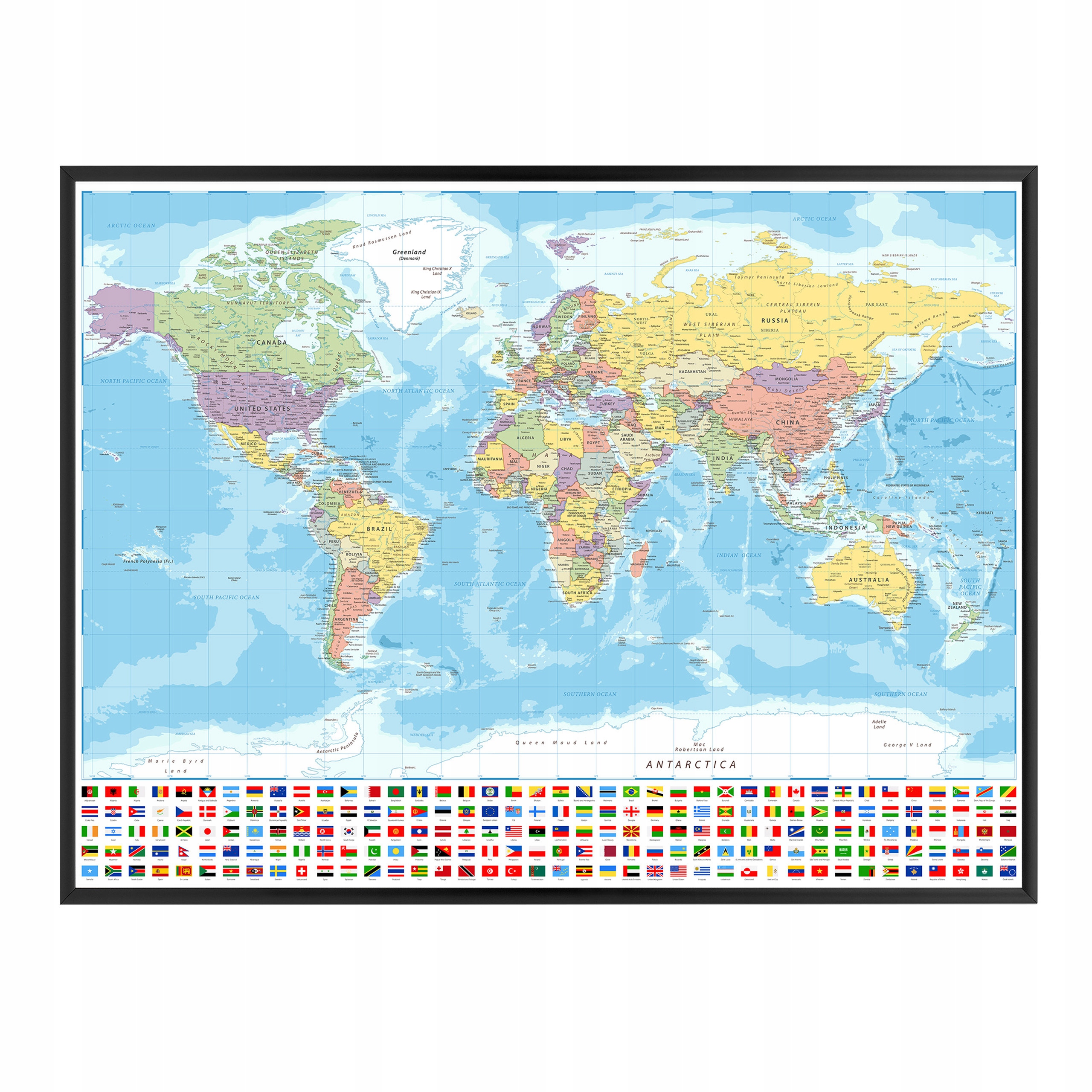 Plakat MAPA Świata Polityczna Kontynenty 93x62 (5905300219914) • Cena ...