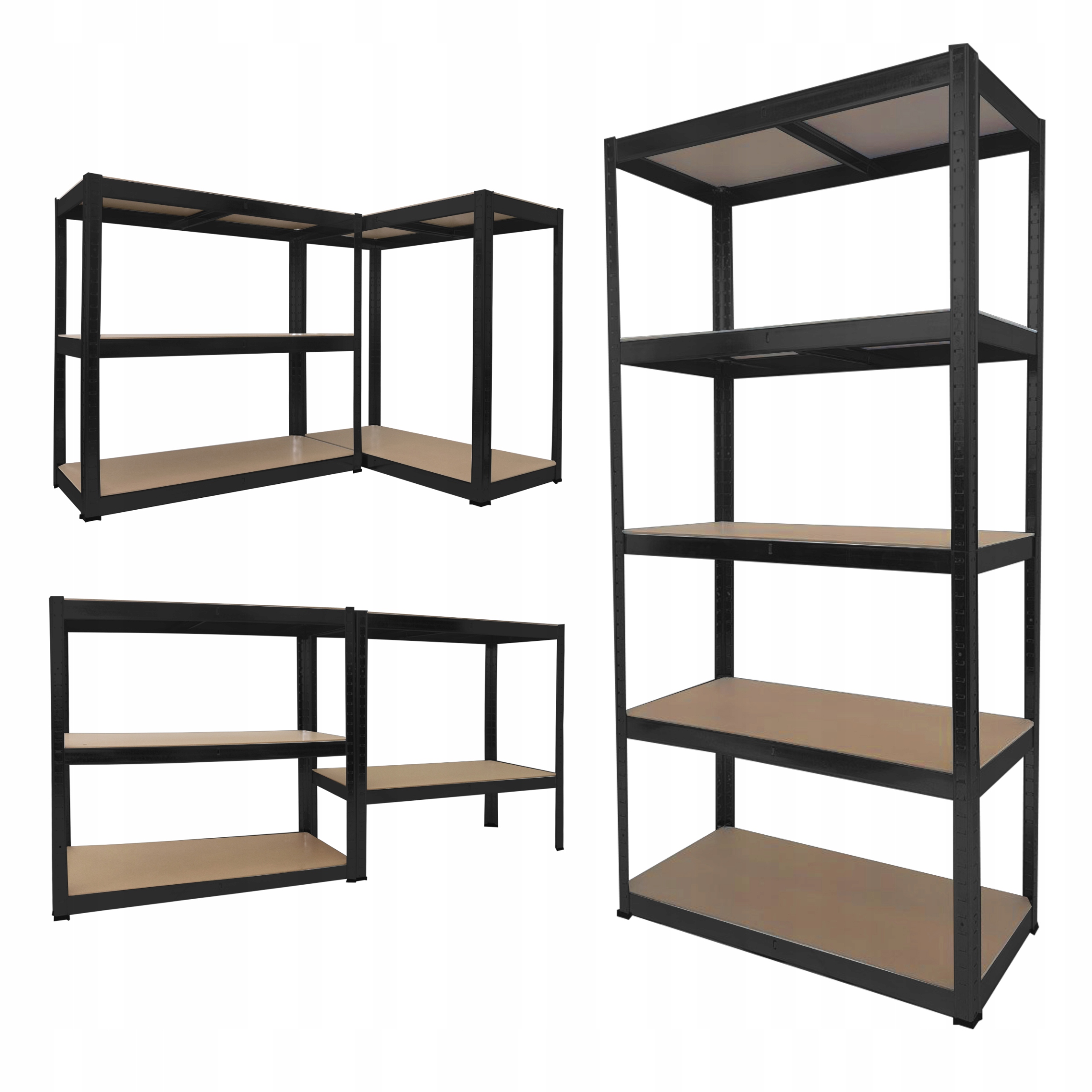 REGAŁ METALOWY MAGAZYNOWY CZARNY 180x90x40 SZAFKA (5907738672088 ...