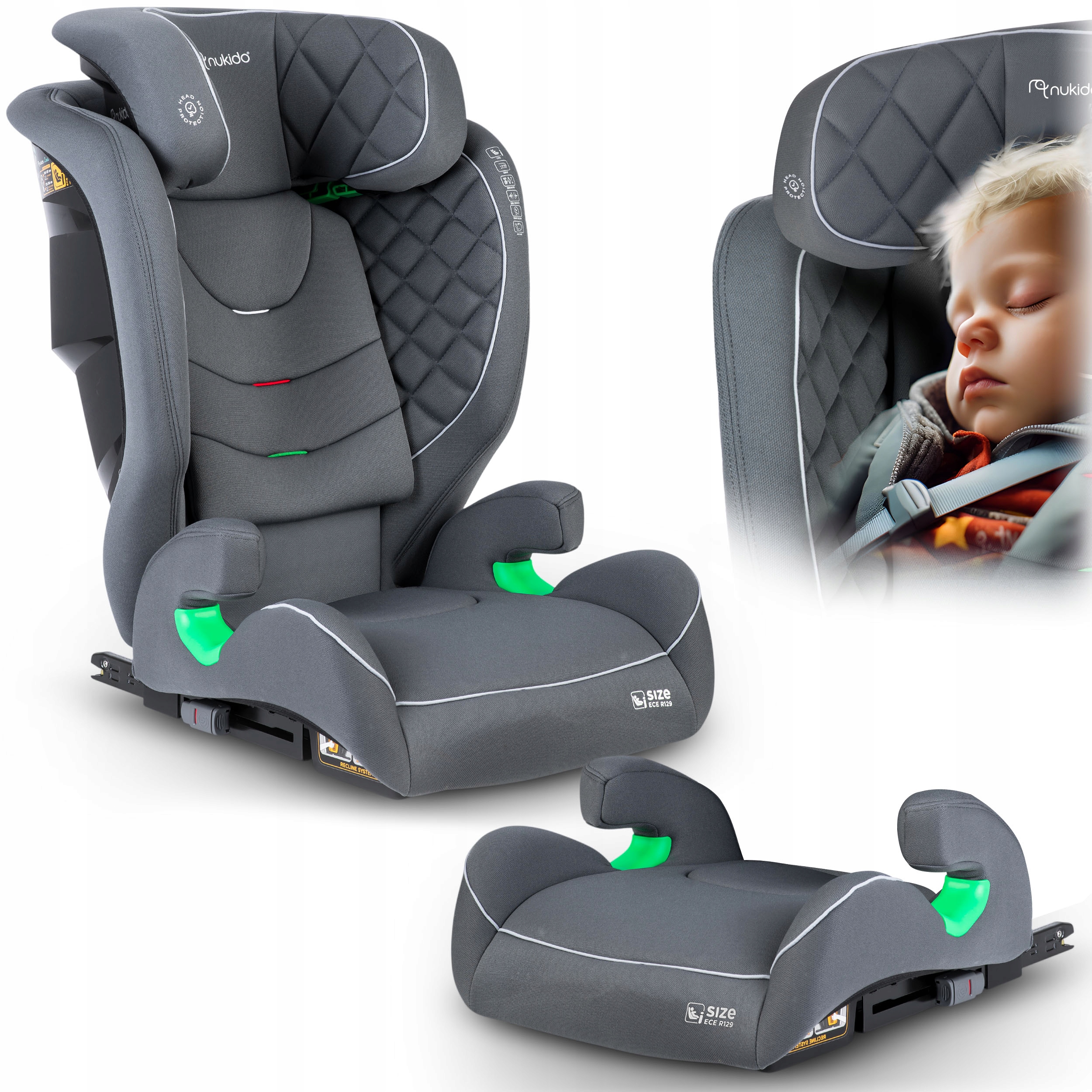 Fotelik samochodowy 15-36kg ISOFIX Nukido Louis i-Size regulowany ...
