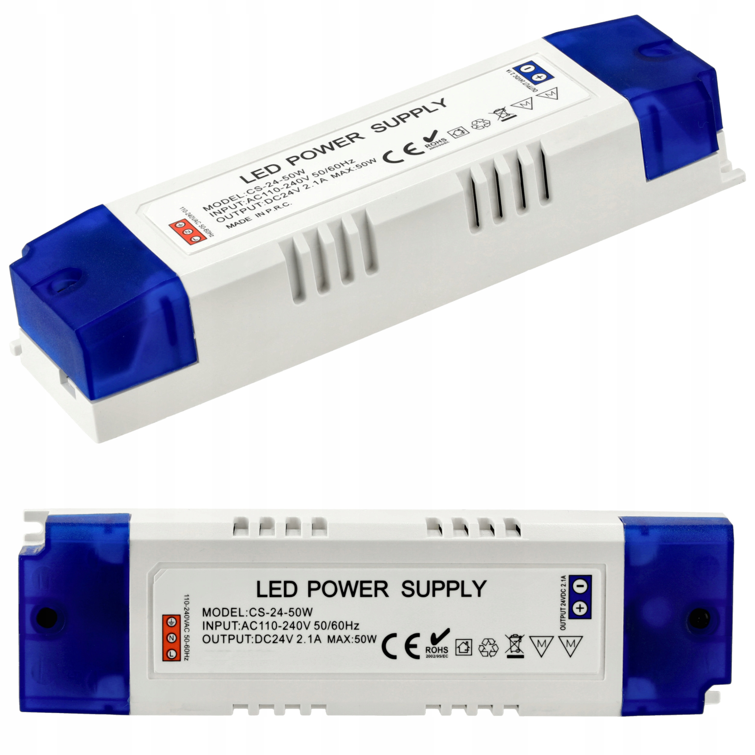 ZASILACZ TRANSFORMATOR MEBLOWY DO TAŚM TAŚMY LED 24V 2,08A 50W MINI SLIM (Zasilacz LED meblowy ...