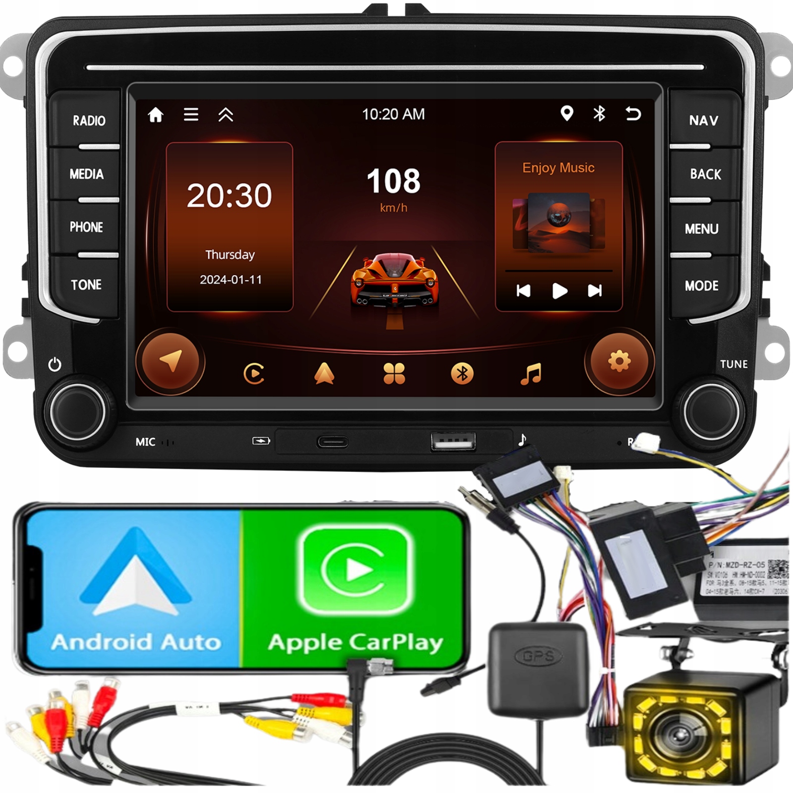 RADIO do VOLKSWAGEN SEAT SKODA VW PASSAT B6 B7 GOLF 5 V 6 WIFI GPS ANDROID - Sklep, Opinie, Cena ...