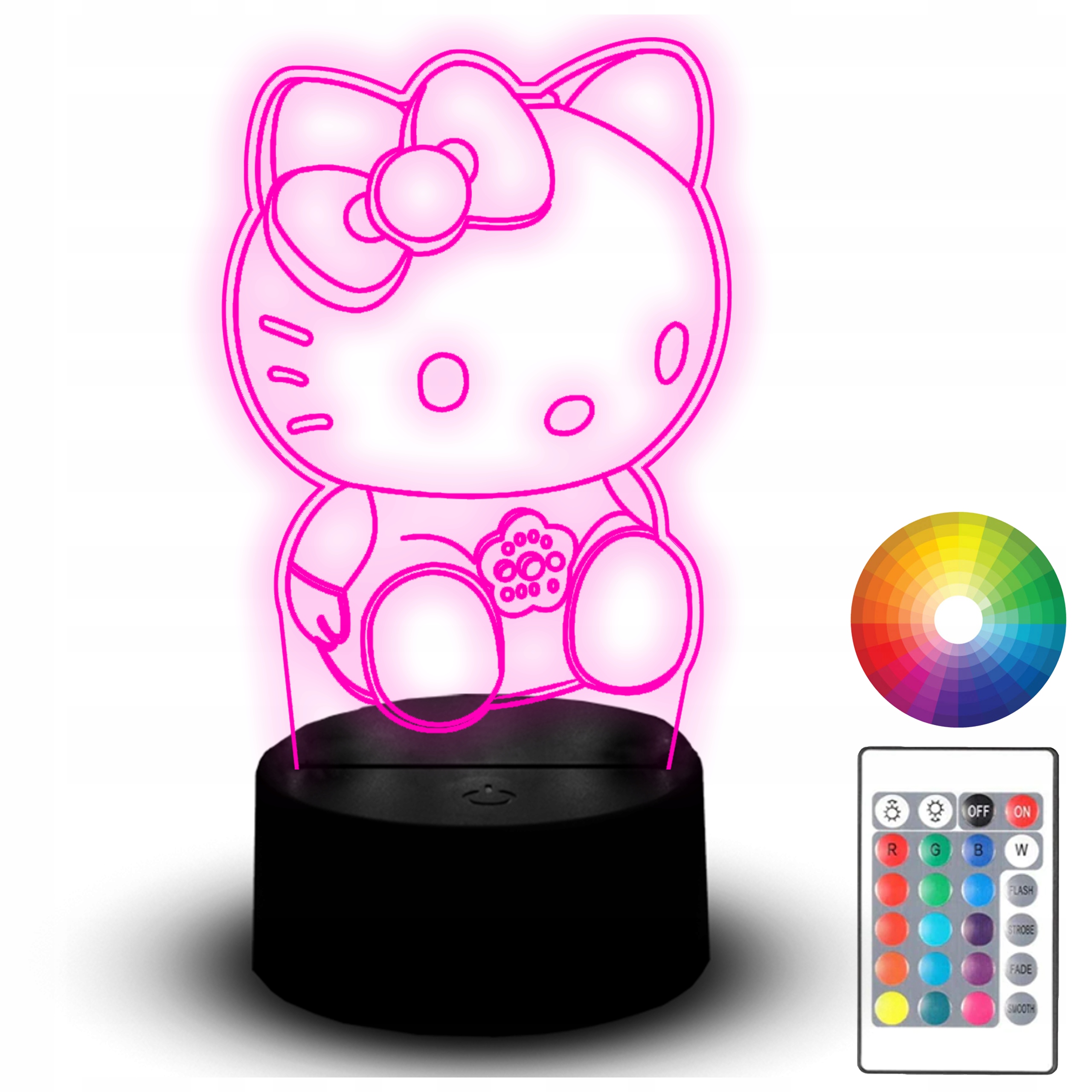 Lampka Nocna LED Statuetka RGB 3D Grawer Hello Kitty Bajka (Dziecka ...