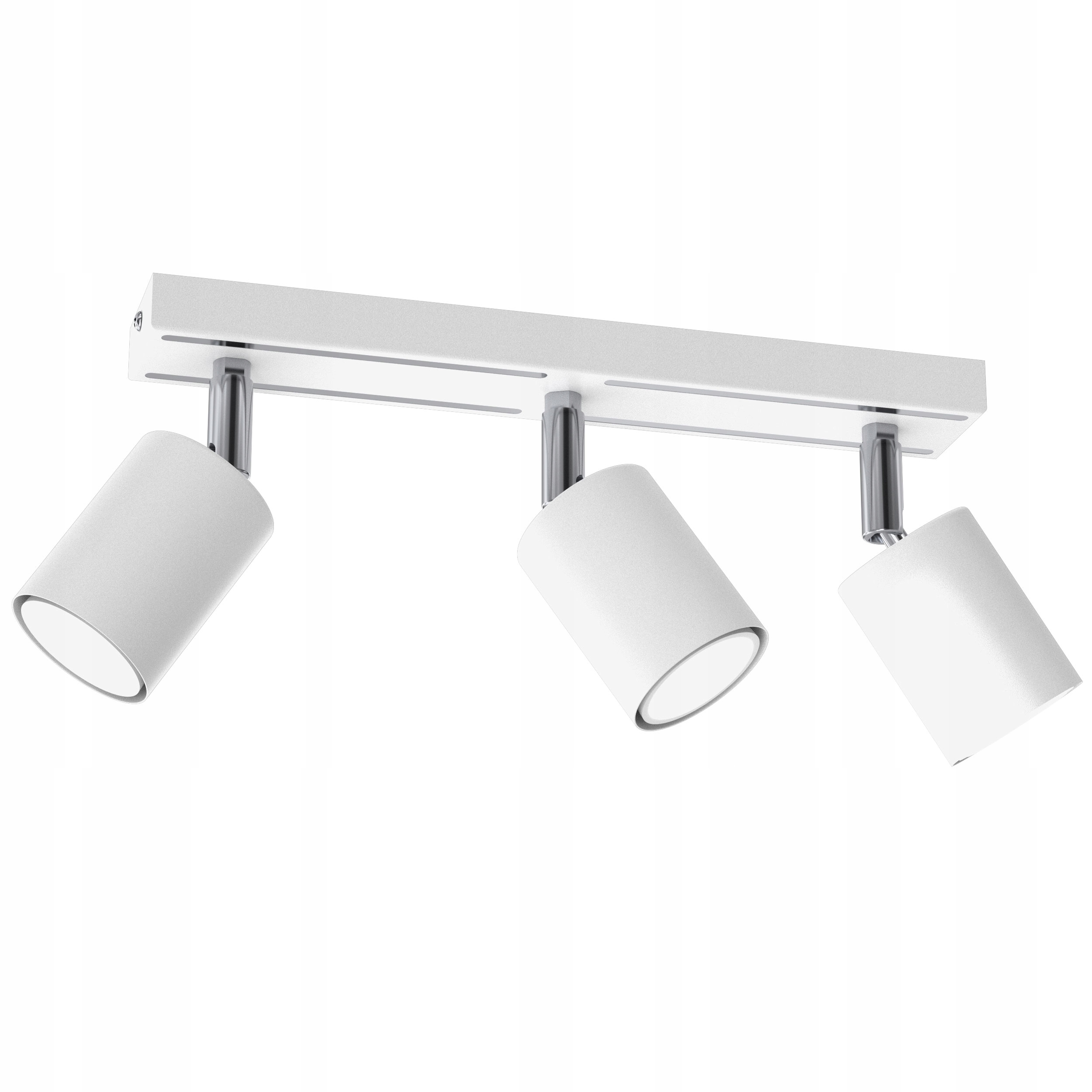 Lampa sufitowa plafon listwa regulowane 3x GU10 biała chrom ...