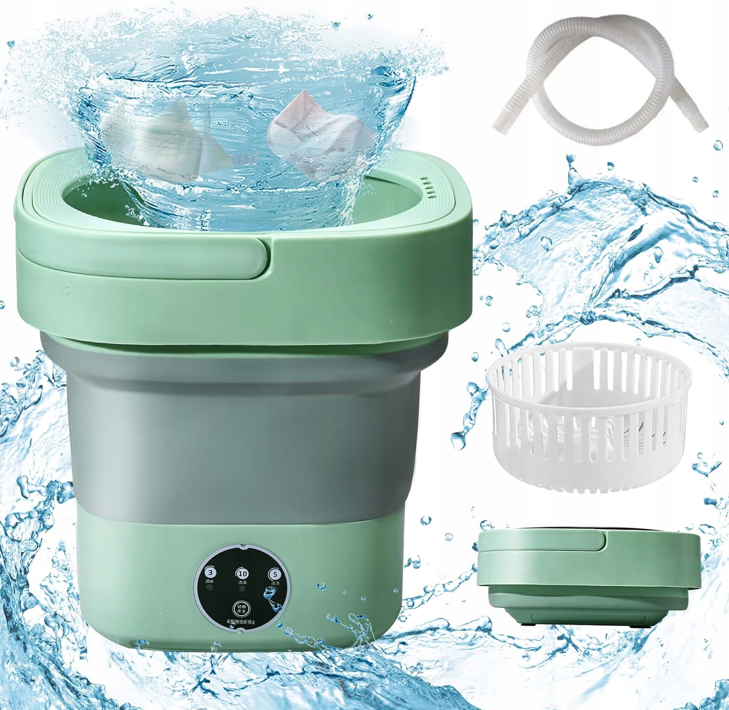 MINI PRAČKA SKLÁDACÍ PŘENOSNÁ CESTOVNÍ AUTOMATICKÁ TURISTICKÁ 6,5 L ...