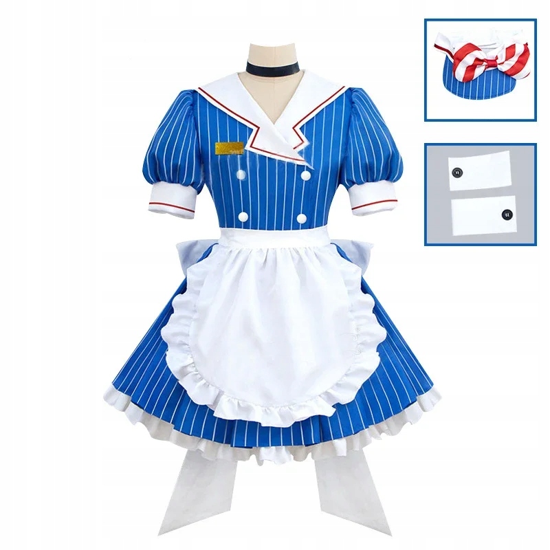 Miku Cosplay Costumes Anime Mesmerizer Uniform Women Striped Maid Dres ...