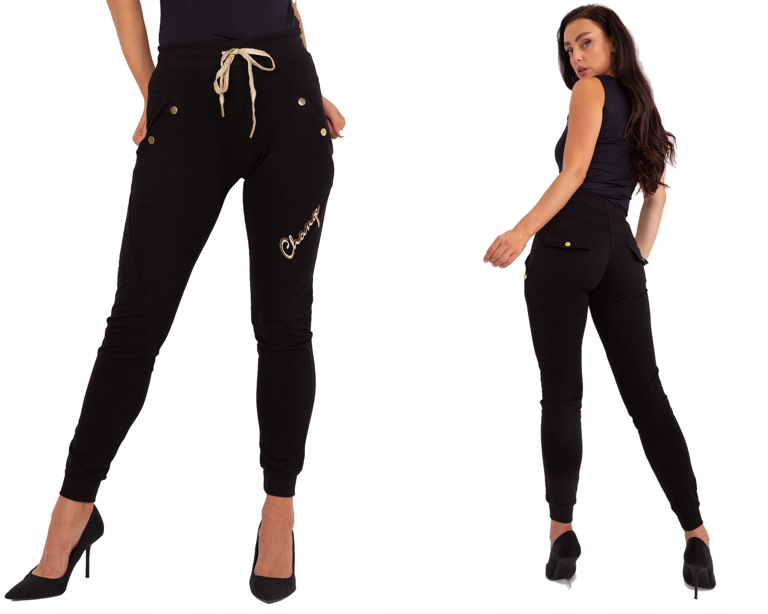 SPODNIE DRESOWE damskie z aplikacją DRESY • Cena, Opinie • Dresowe ...