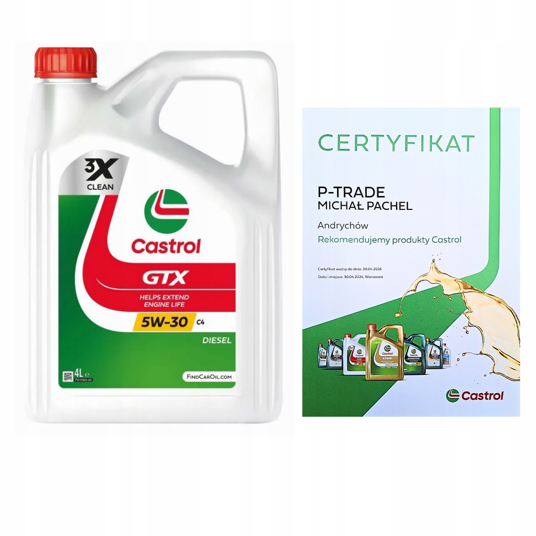 Castrol GTX 5W-30 C4 4L RN 0720 - certyfikat 4008177122217 za 134.19PLN ...