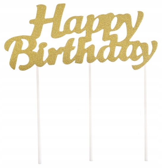 Topper Toper Na Tort Sto Lat Happy Birthday Złoty (5902934210393 ...