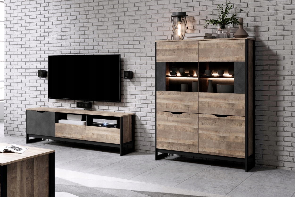 MEBLE SALON ARDEN RTV WITRYNA LOFT 4 • Cena, Opinie - Allegro