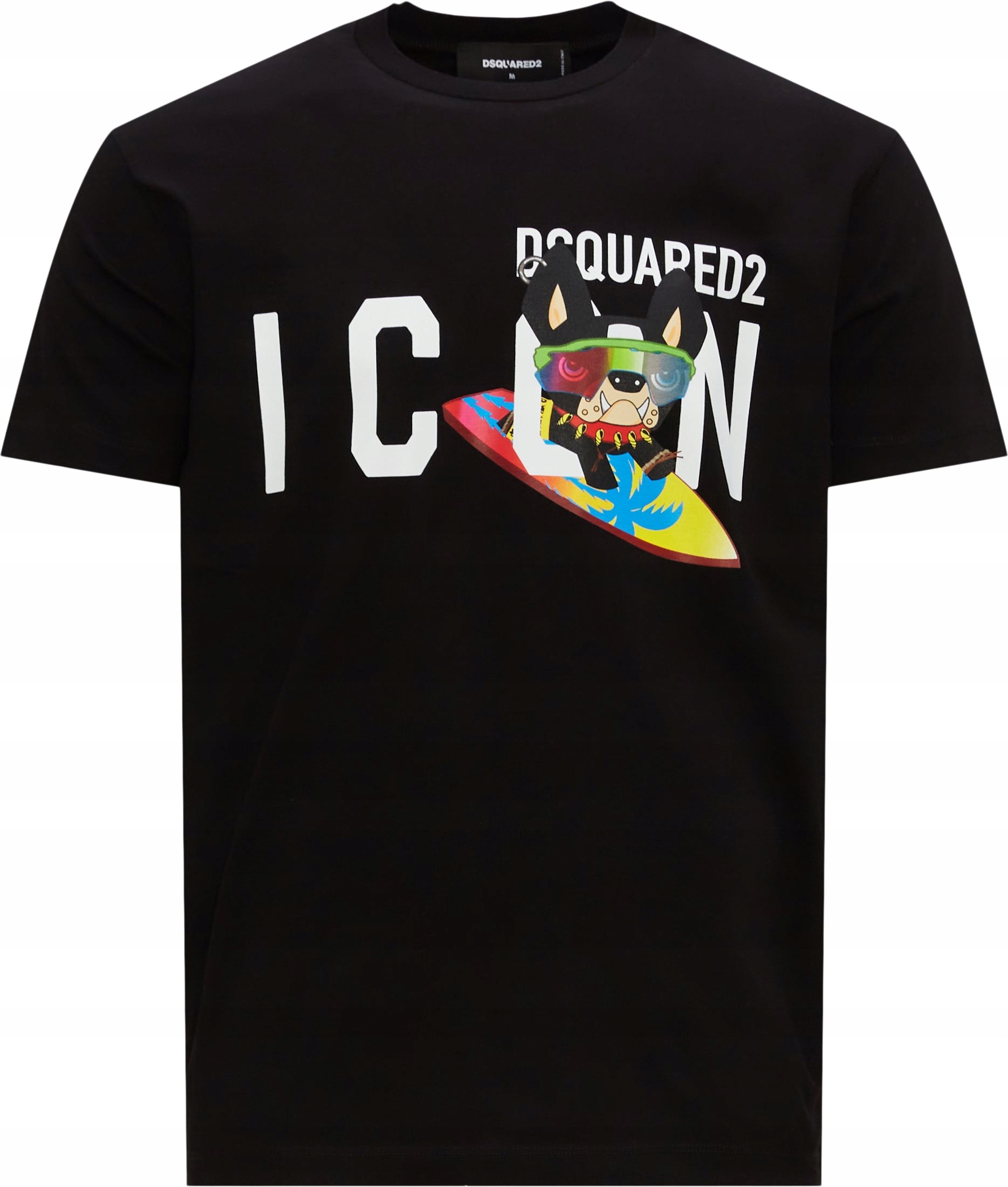 DSQUARED2 t-shirt męski koszulka ICON BLACK NOWOŚĆ ITALY roz.M ...
