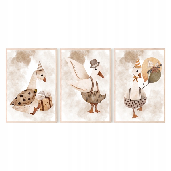 Zestaw 3 plakaty A3 Retro gąski Boho nr.2 • Cena, Opinie • Obrazki i ...