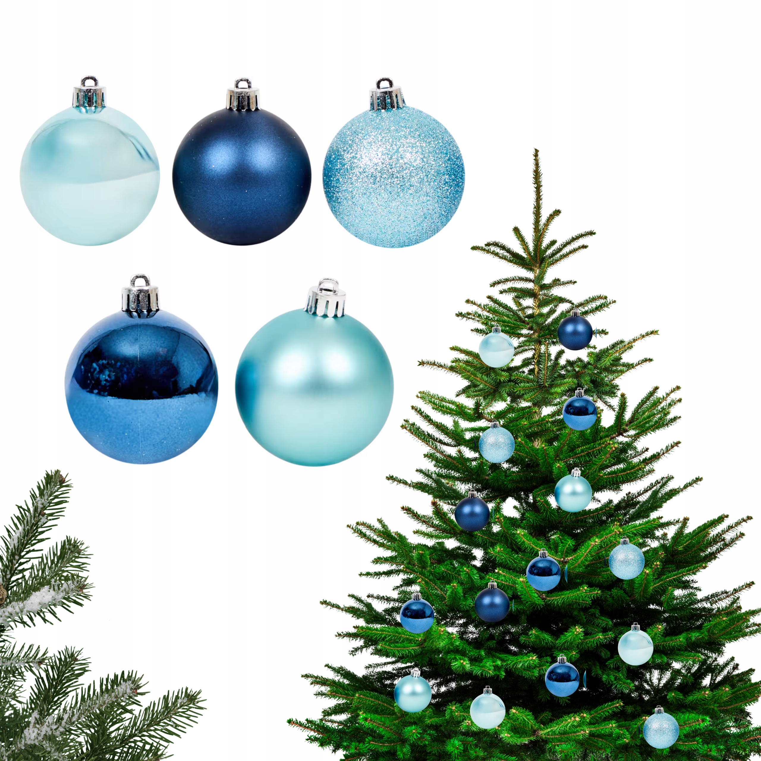 Niebieska Połyskująca Bombka na Boże Narodzenie na Stojaku - Bombki ...