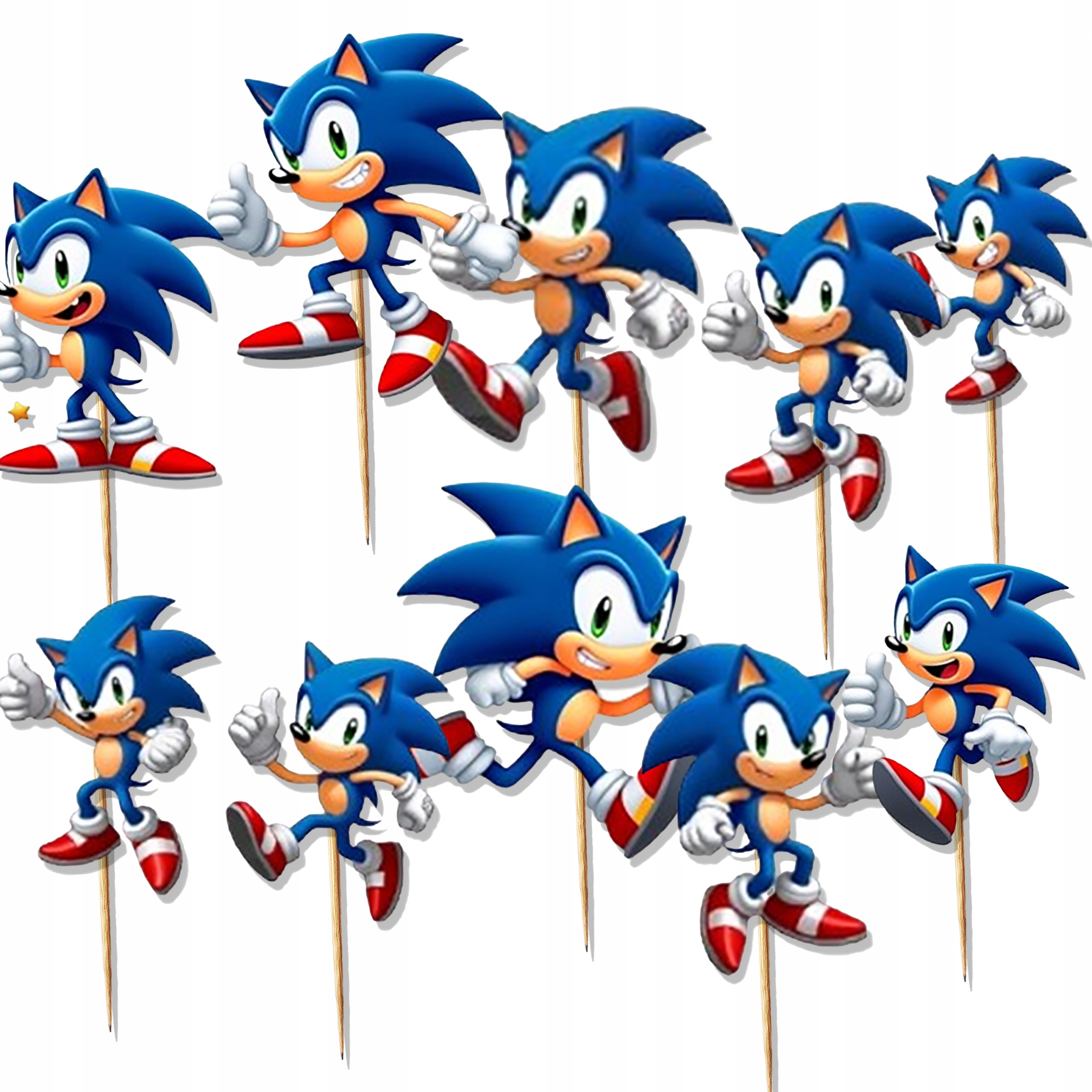 DEKORACE ozdoby ZÁPICHY DO DORTU ZÁPICH SONIC THE HEDGEHOG - 10 Ks ...