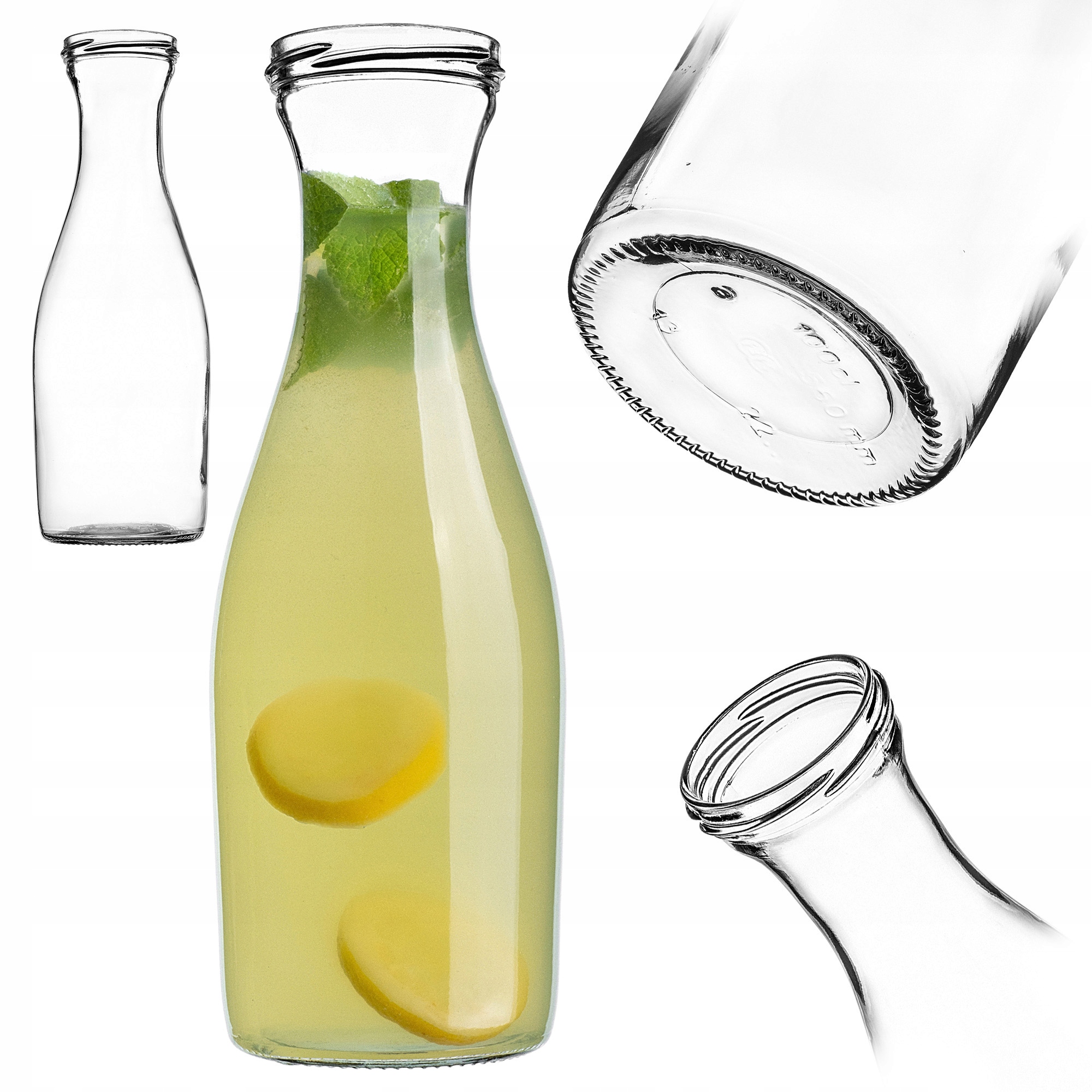 KARAFKA BUTELKA NA WODĘ 1L 1000 ml LEMONIADĘ WINO NAPOJE SZKLANA DZBANEK (5906638359938) • Cena ...