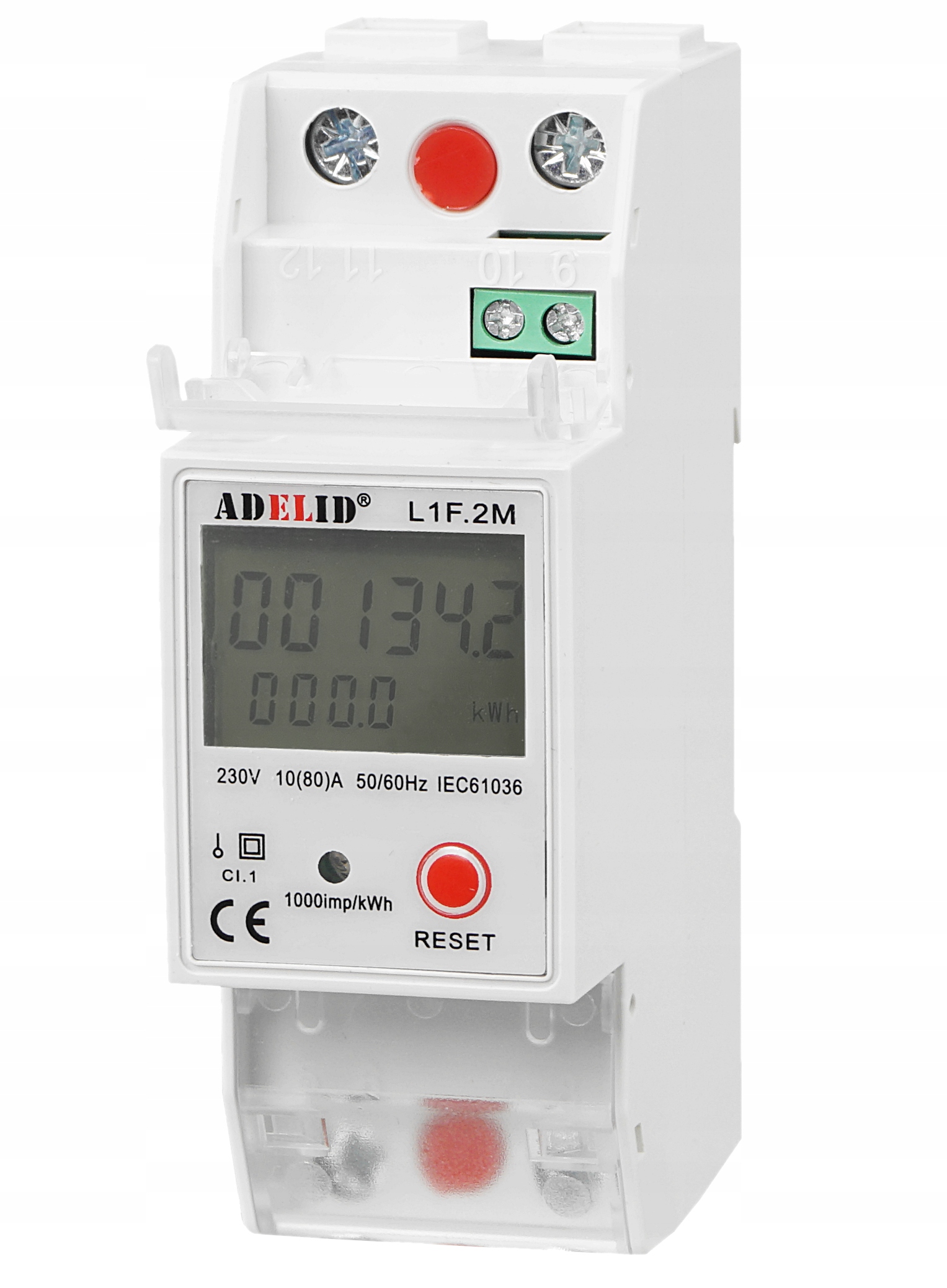 LICZNIK JEDNOFAZOWY ENERGII PRĄDU 10(80)A 1F (MIERNIK ZUŻYCIA PRĄDU 10 ...