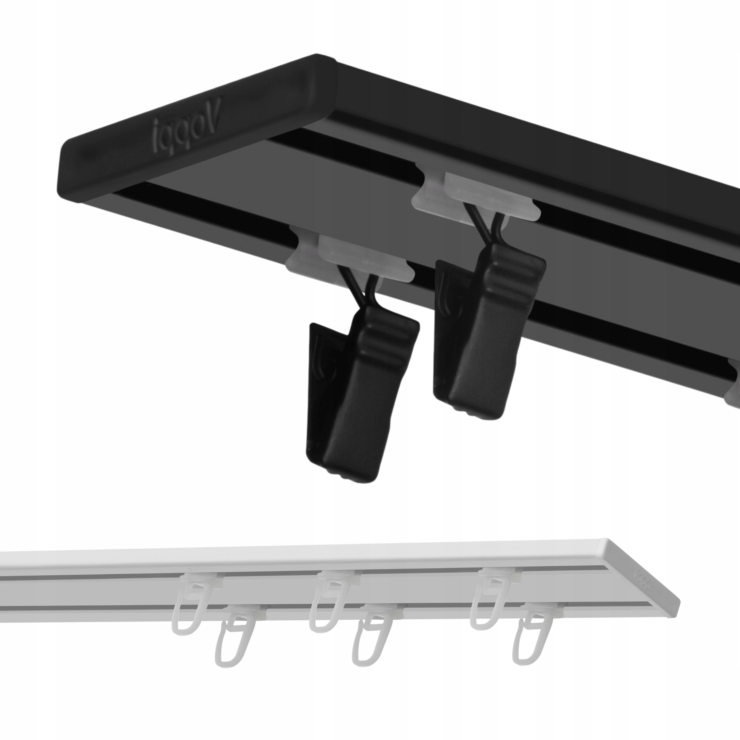 KARNISZ SUFITOWY PODWÓJNY 550CM SZYNA ALUMINIOWA ZE WSZYSTKIMI ...