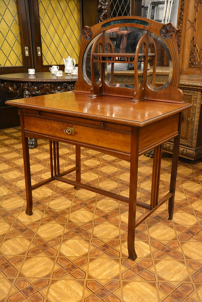 Unikatowa toaletka/ biurko secesyjne mahoń 15471131030 - Allegro.pl