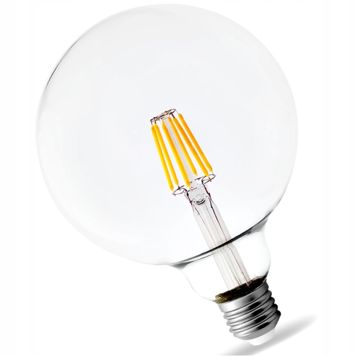 DUŻA ŻARÓWKA FILAMENT LED EDISON 8W E27 G125 RETRO BARWA BIAŁA CIEPŁA ...