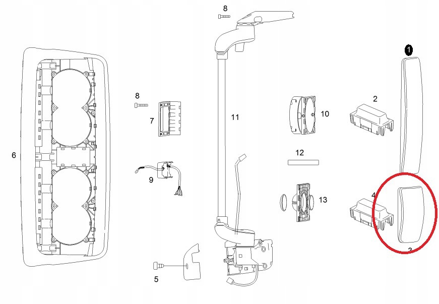 81.63733-6073, 81637336073 - СТЕКЛО ЗЕРКАЛА МАЛЫЙ MAN TGX TGS ЛЕВЫЙ ...