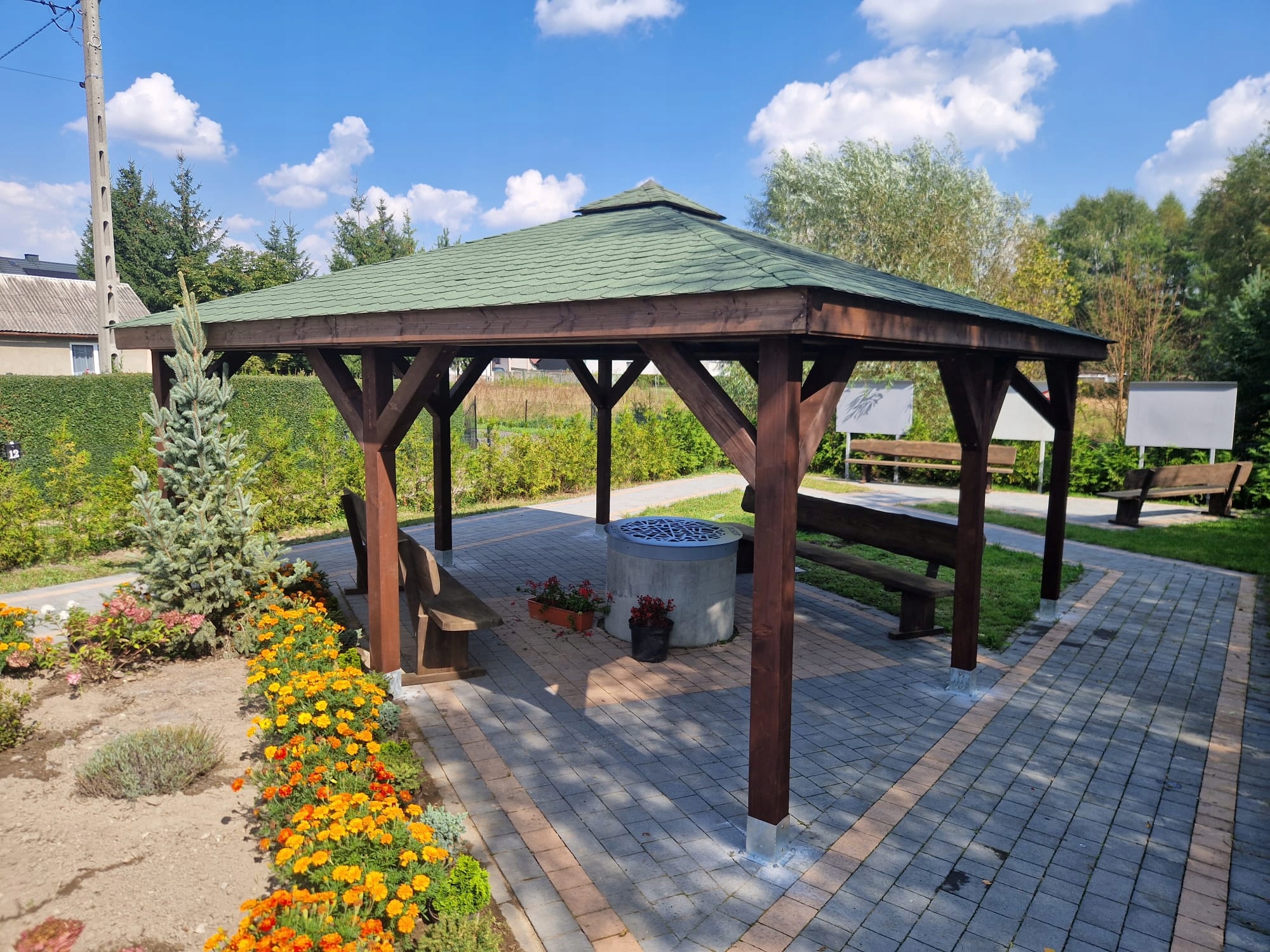 ALTANKA OGRODOWA ALTANA ALTANKI WIATA PERGOLA OGRÓD DZIAŁKA ALTANY 4X4M ...