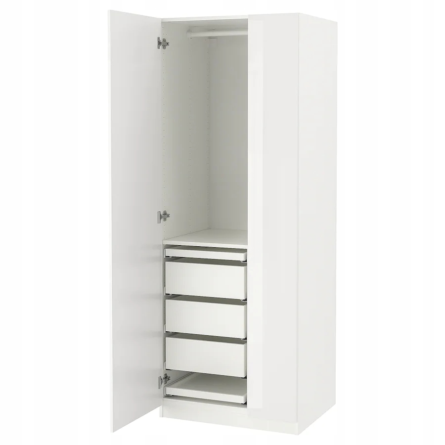 Szafa Ikea PAX 75 x 201 x 60 cm biały - porównaj ceny - Allegro.pl