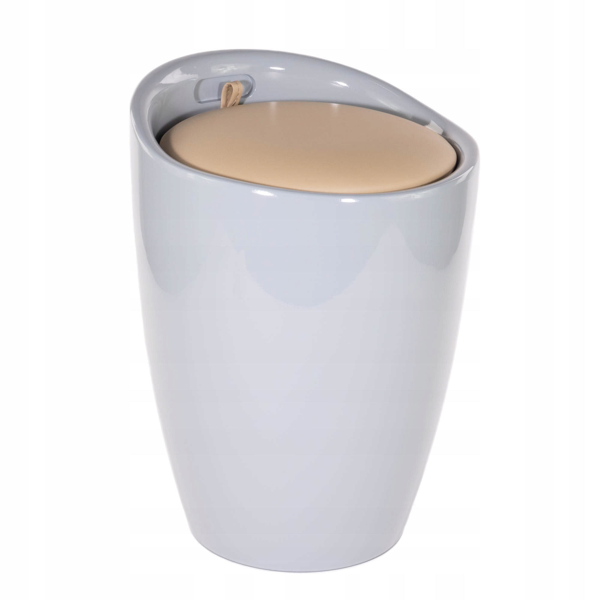 PUFF SZENNYESTARTÓ KOSÁR 2IN1 FÜRDŐSZOBAI SZÉK SZÜRKE 20 L 51X36 CM ...