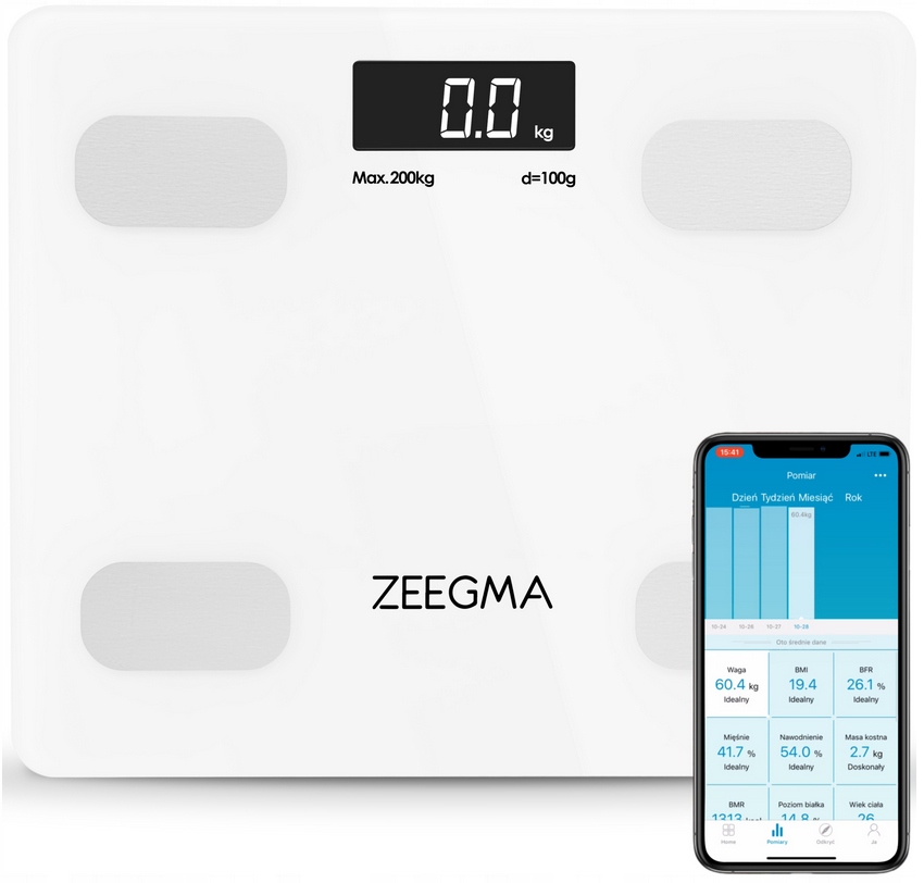 SMART ANALITIKAI SZEMÉLYMÉRLEG 200 KG-IG 17 az 1-ben iOS ANDROID BMI BLUETOOTH, (744504947255 ...