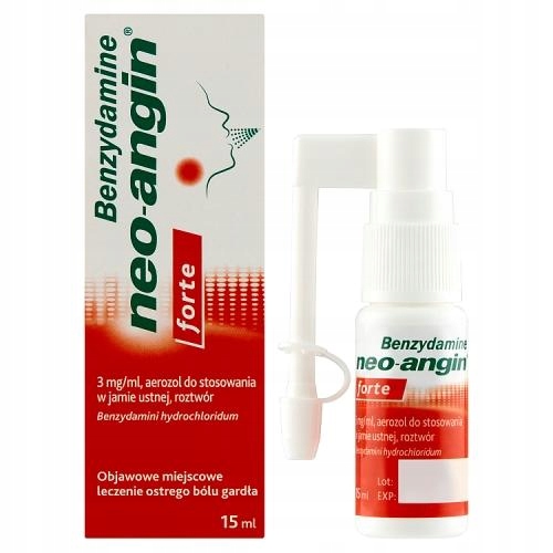BENZYDAMINE NEO-ANGIN FORTE AEROZOL 15ML (5909991384364) • Cena, Opinie ...