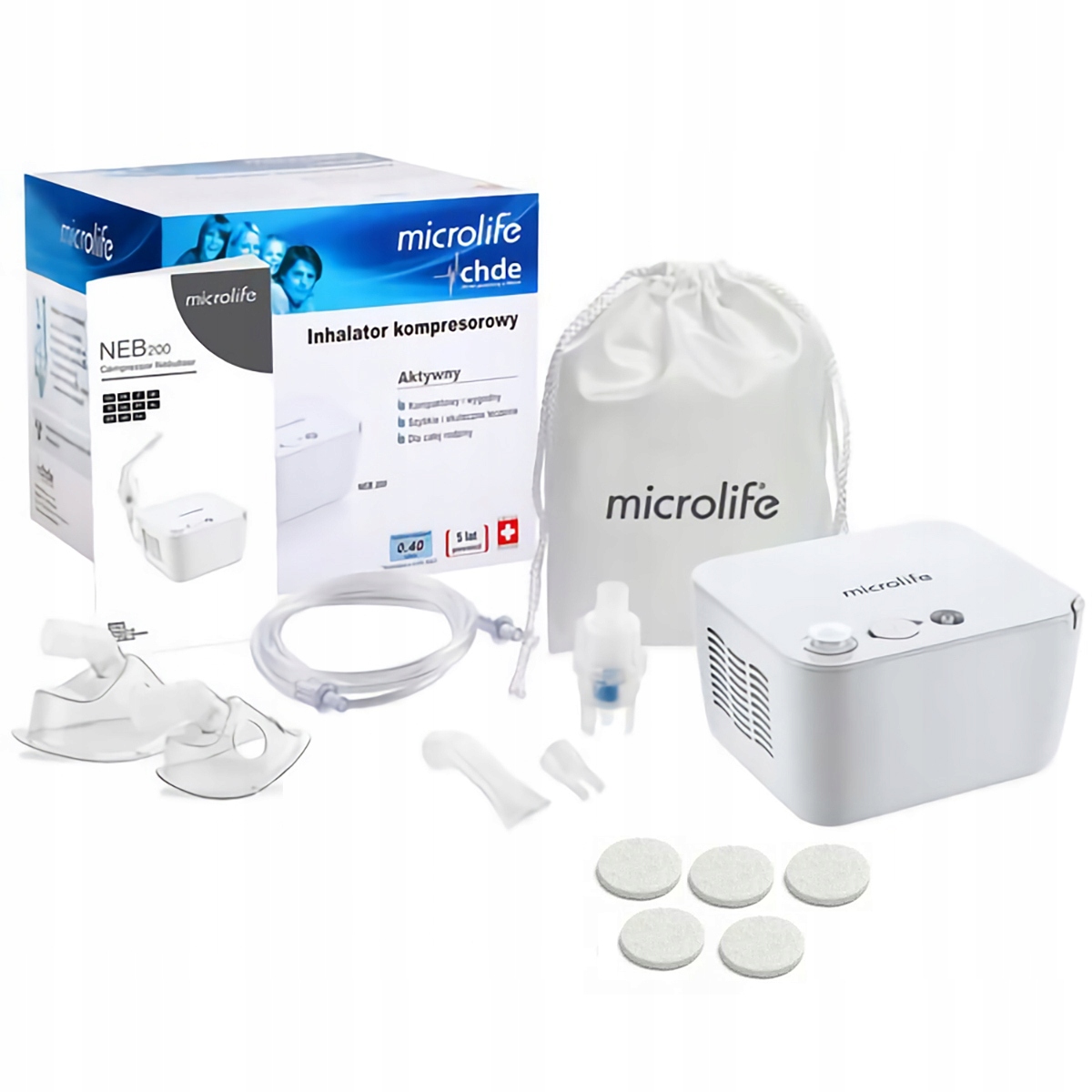INHALATOR NEBULIZATOR MICROLIFE NEB 200 DLA DZIECI I DOROSŁYCH ...