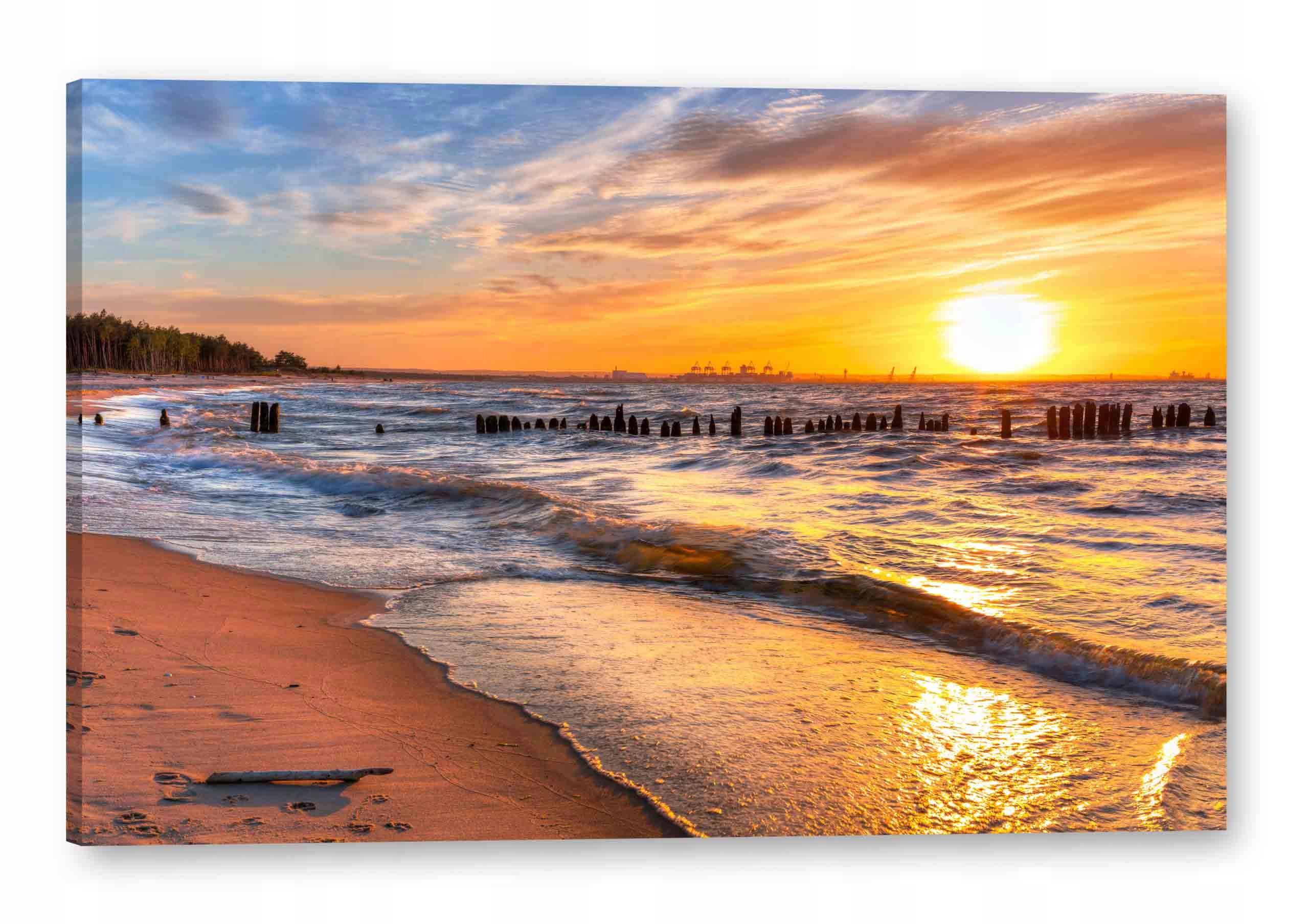 Obraz Płótno Zachód Słońca Morze Bałtyckie Ściana (OBRAZ NA PŁÓTNIE DO ...