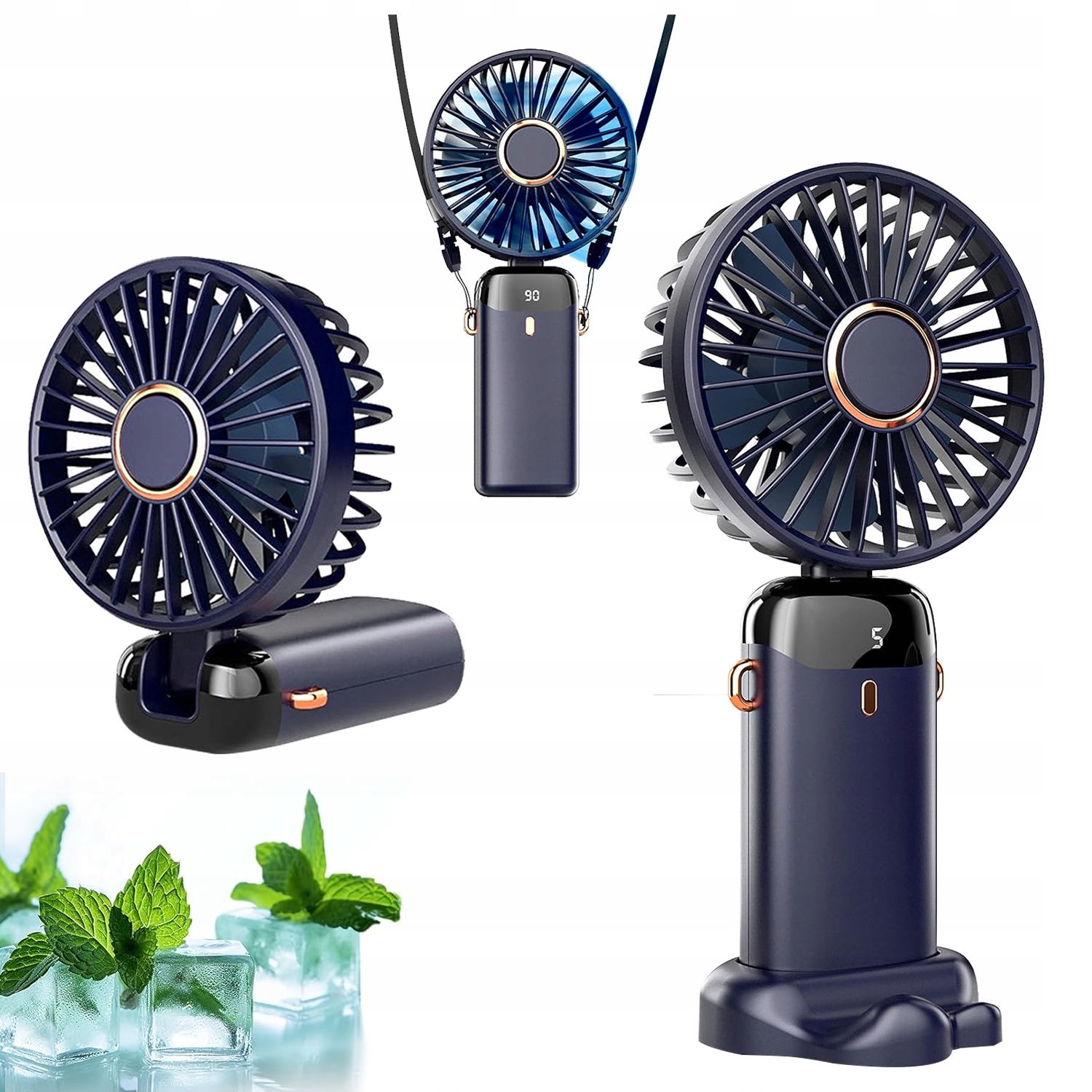 VENTILLÁTOR MINI HORDOZHATÓ ÖSSZECSUKHATÓ KÉZI USB LED 5 ÜZEMMÓD CSENDES ERŐS AKKUMULÁTOR za ...