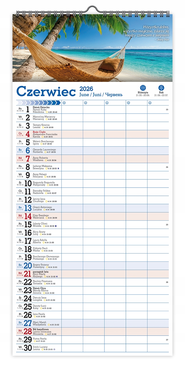 Kalendarz 2026 Ścienny z Notatkami - Niska cena na Allegro