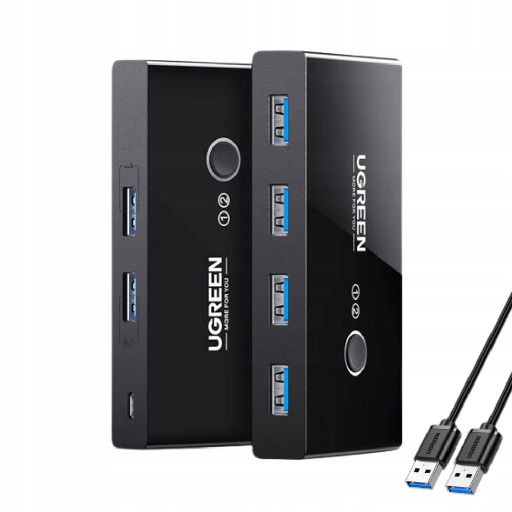 Switch przełącznik KVM USB 2x4 UGREEN USB Czarny - Sklep, Opinie, Cena w Allegro