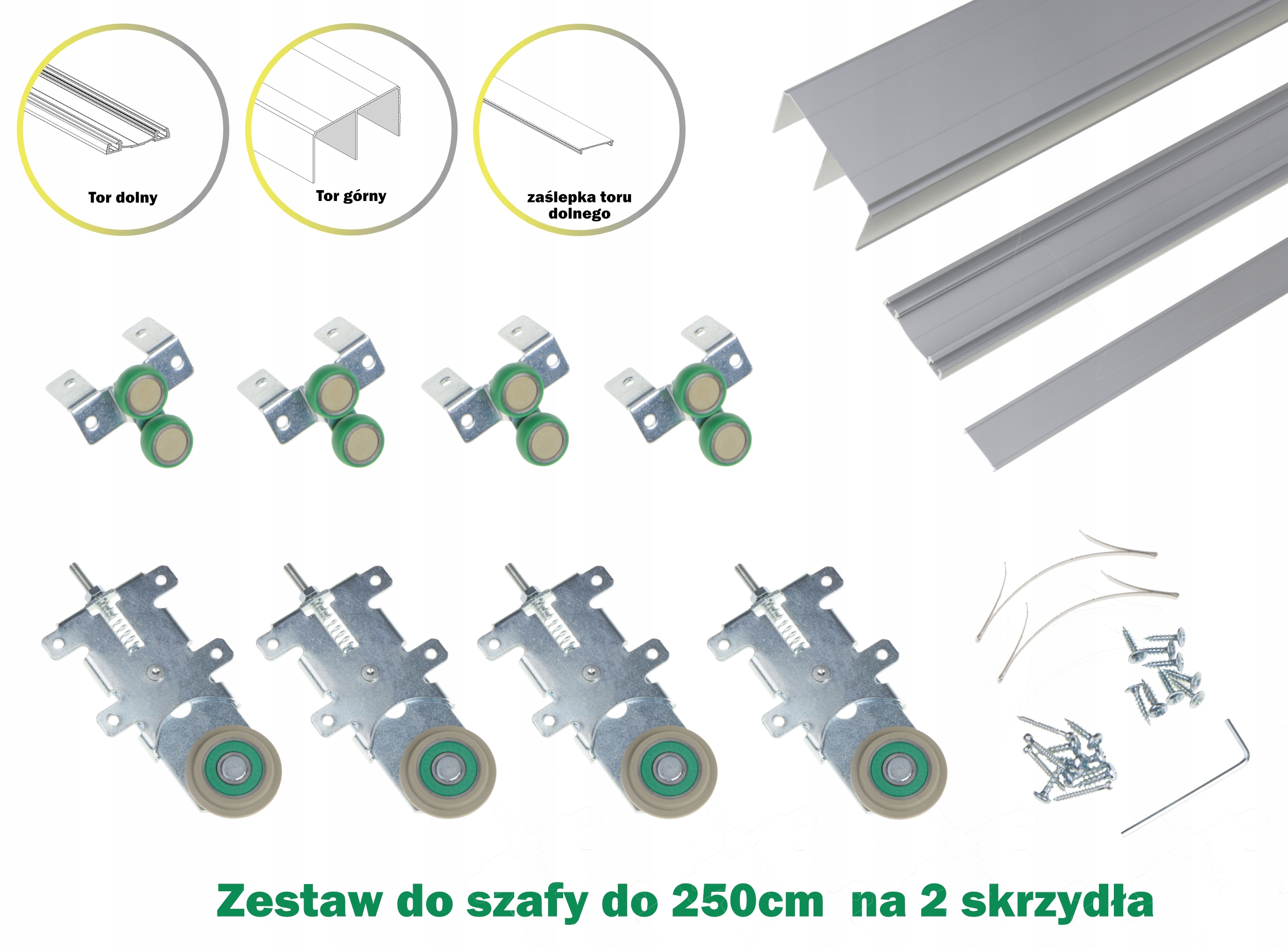 System przesuwny do szaf 250cm 2 skrzydła Sevroll (5905555770918 ...