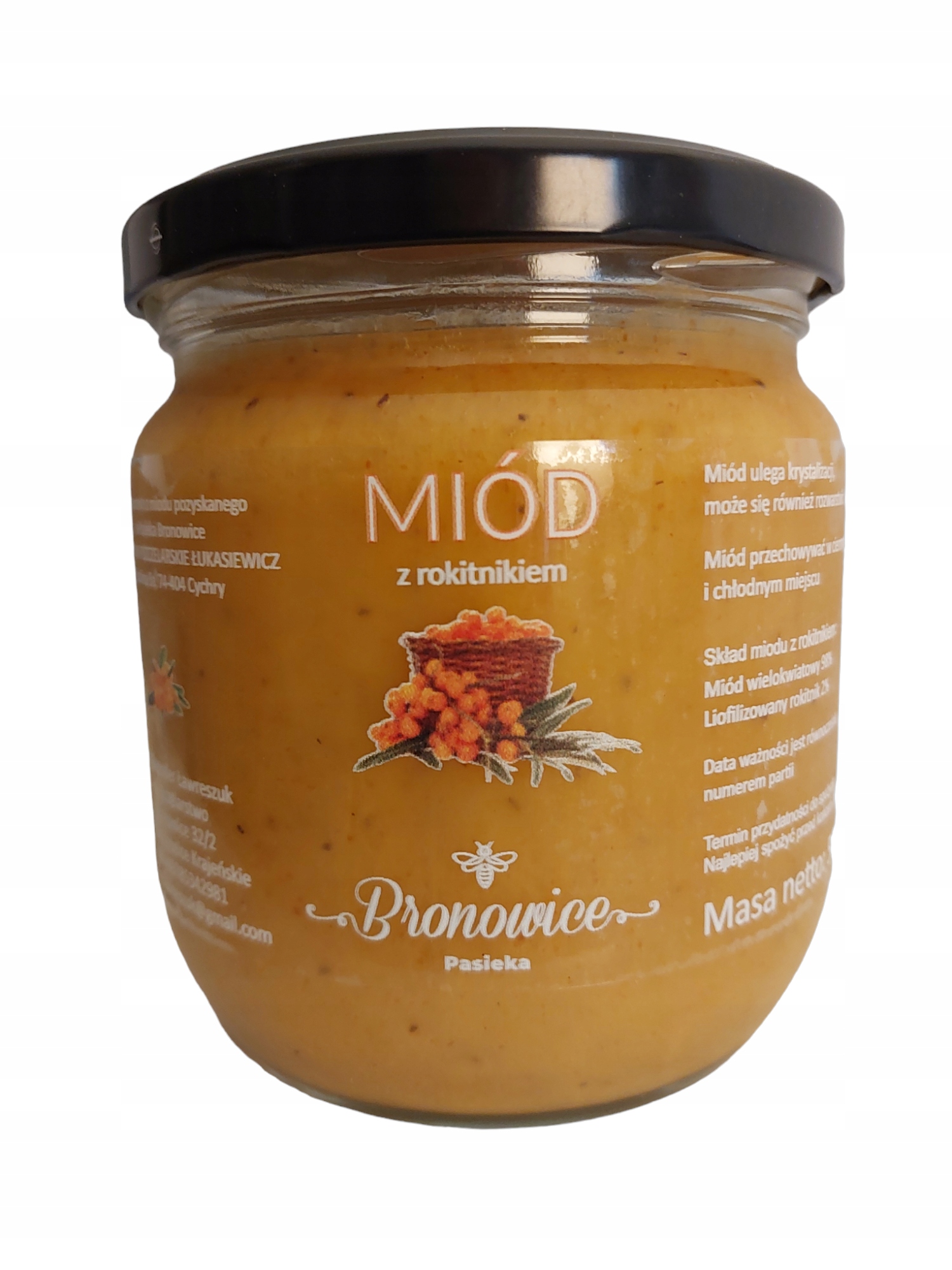 Miód z rokitnikiem 500g Pasieka Bronowice za 39.95PLN na Allegro ...