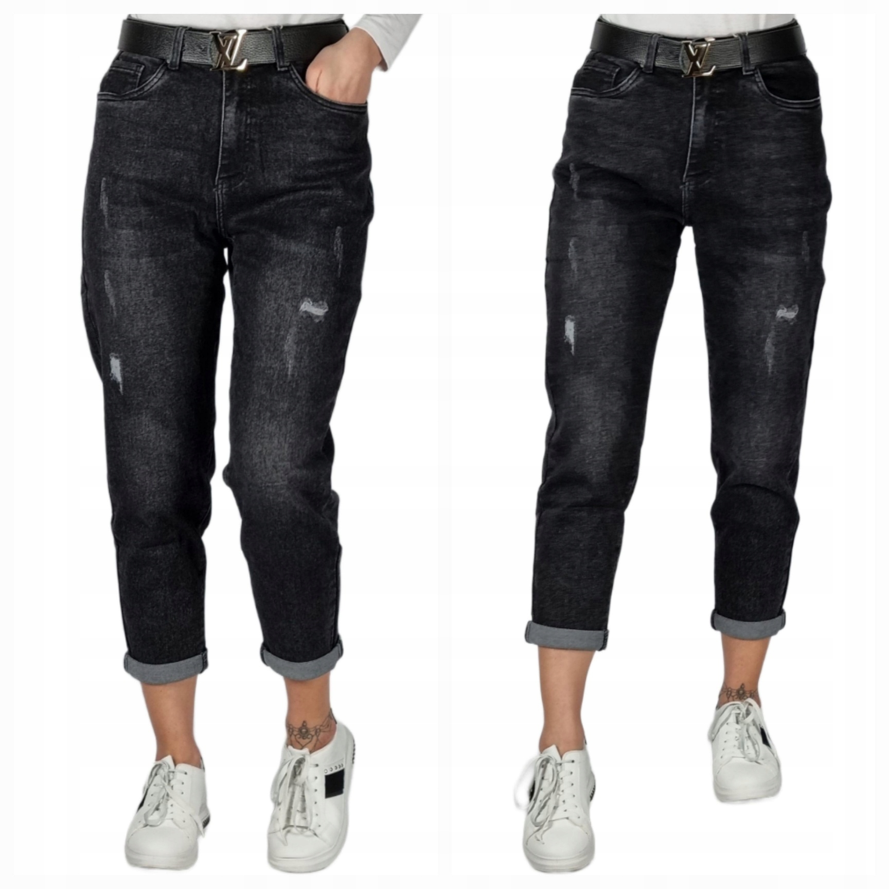 SPODNIE JEANSOWE BOYFRIEND Z DZIURAMI ROZMIAR 38/M • Cena, Opinie • Jeansy 15263056459 • Allegro