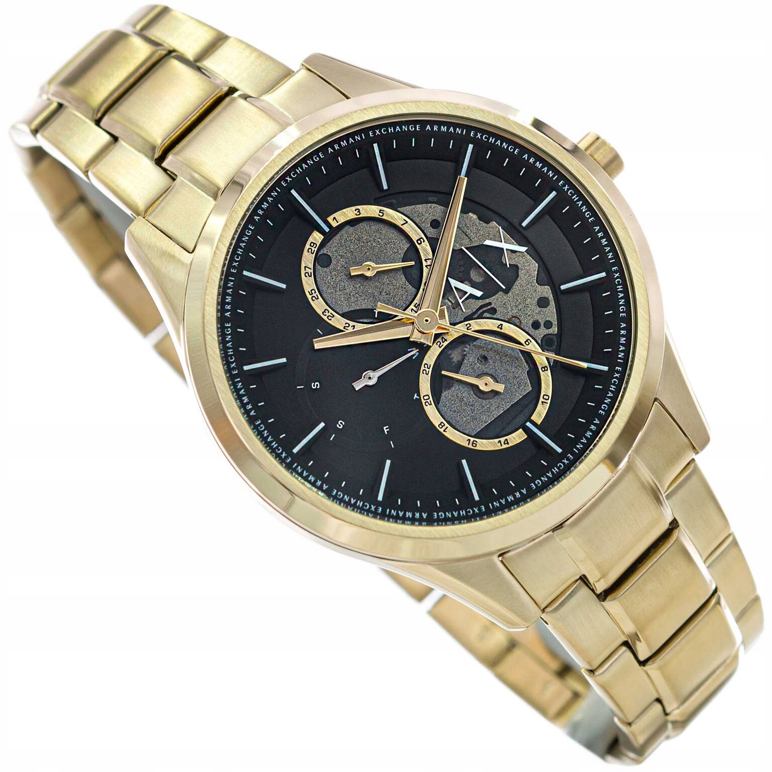 MĘSKI ZEGAREK ARMANI EXCHANGE AX1875 DANTE ZŁOTY NA BRANSOLECIE ...