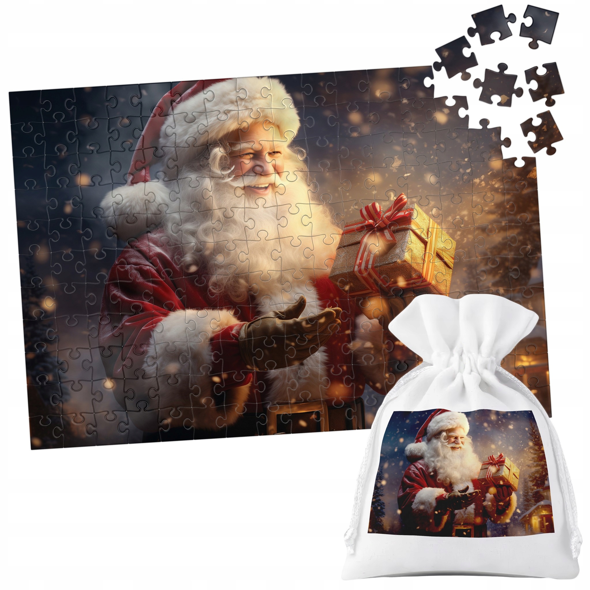 HAGYOMÁNYOS PUZZLE - KARÁCSONYI TÉLAPÓ RÉN SZARVAS AJÁNDÉK – 24 db-os ...