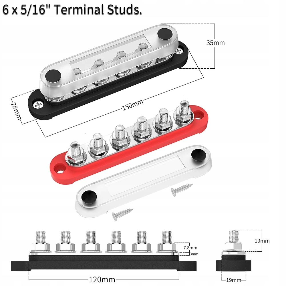 A0194 Car Terminal Block Negative Bus Bar 12V 150A Terminal Block 12V ... A0194 Car Terminal Block Negative Bus Bar 12V 150A Terminal Block 12V ...