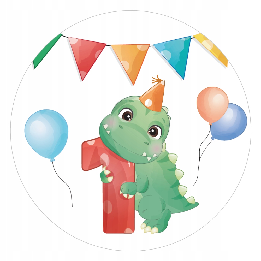 NAKLEJKI URODZINY 1 ROK DZIECKO TORT BALONY 8 szt (5905471307144 ...