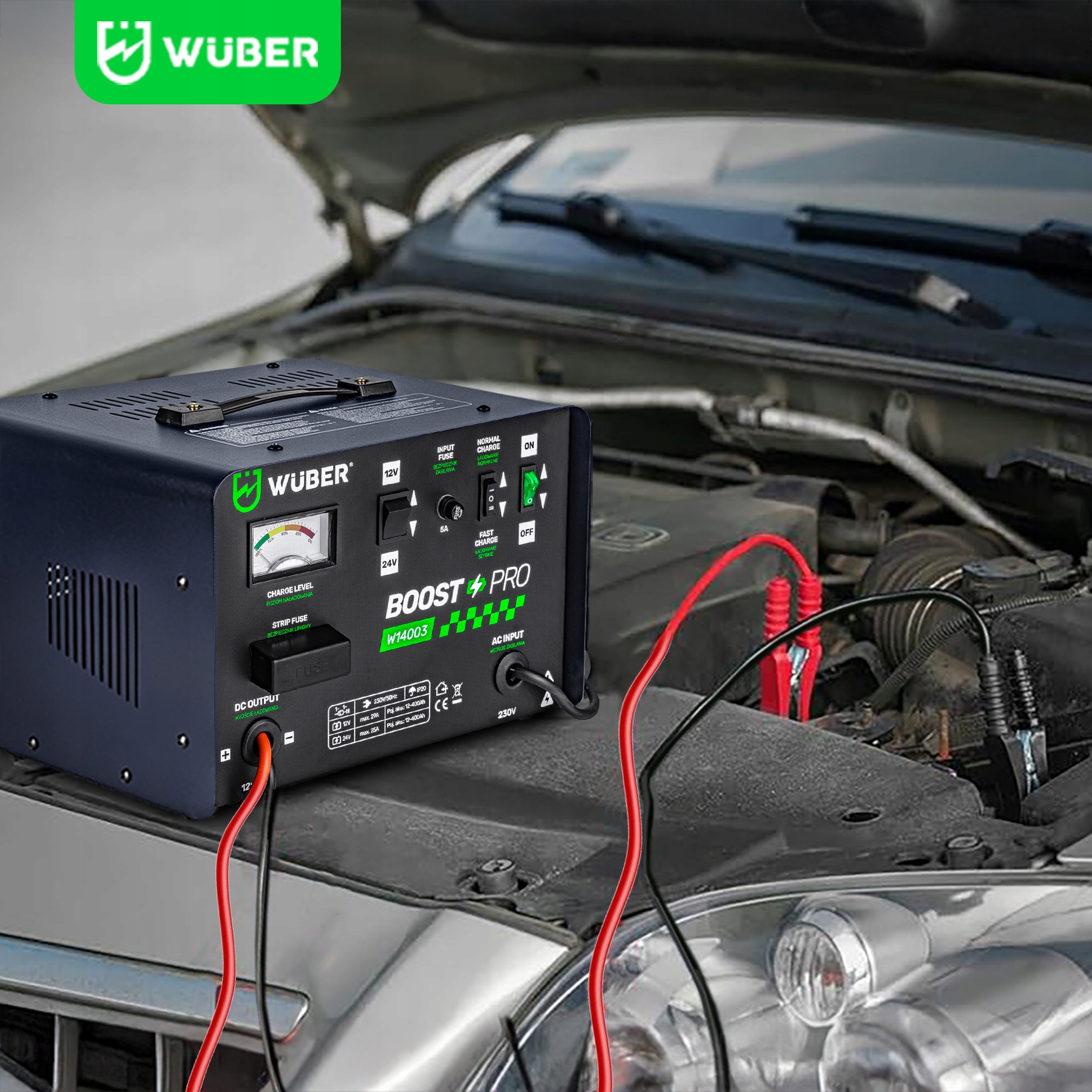 Prostownik Akumulatorowy 29A Samochodowy 12-400Ah Do Ładowania 12V24V Wuber - Wuber ...