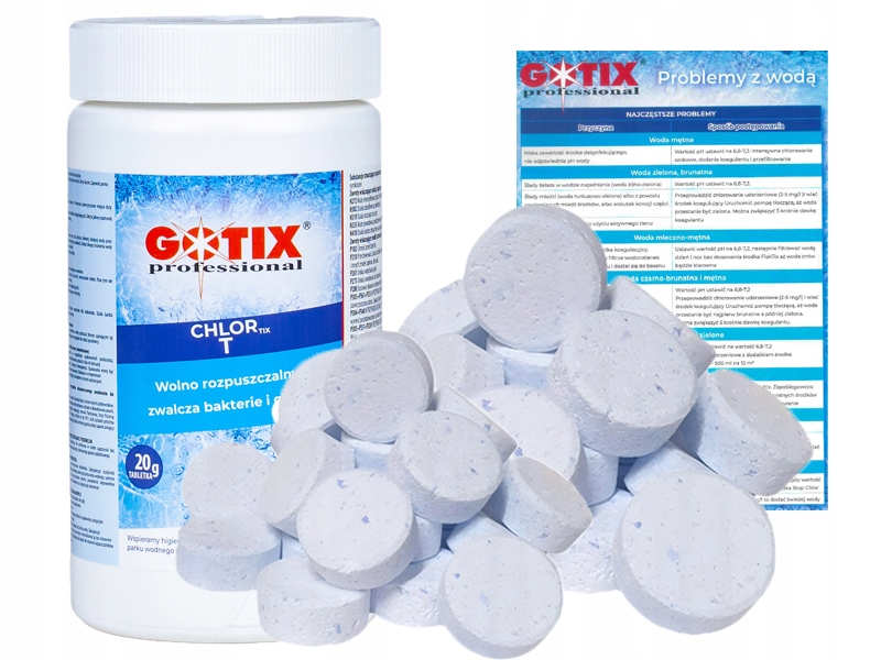 GOTIX CHLOR DO BASENU CHEMIA BASENOWA CHLORTIX T TABLETKI 20G 1 KG ...