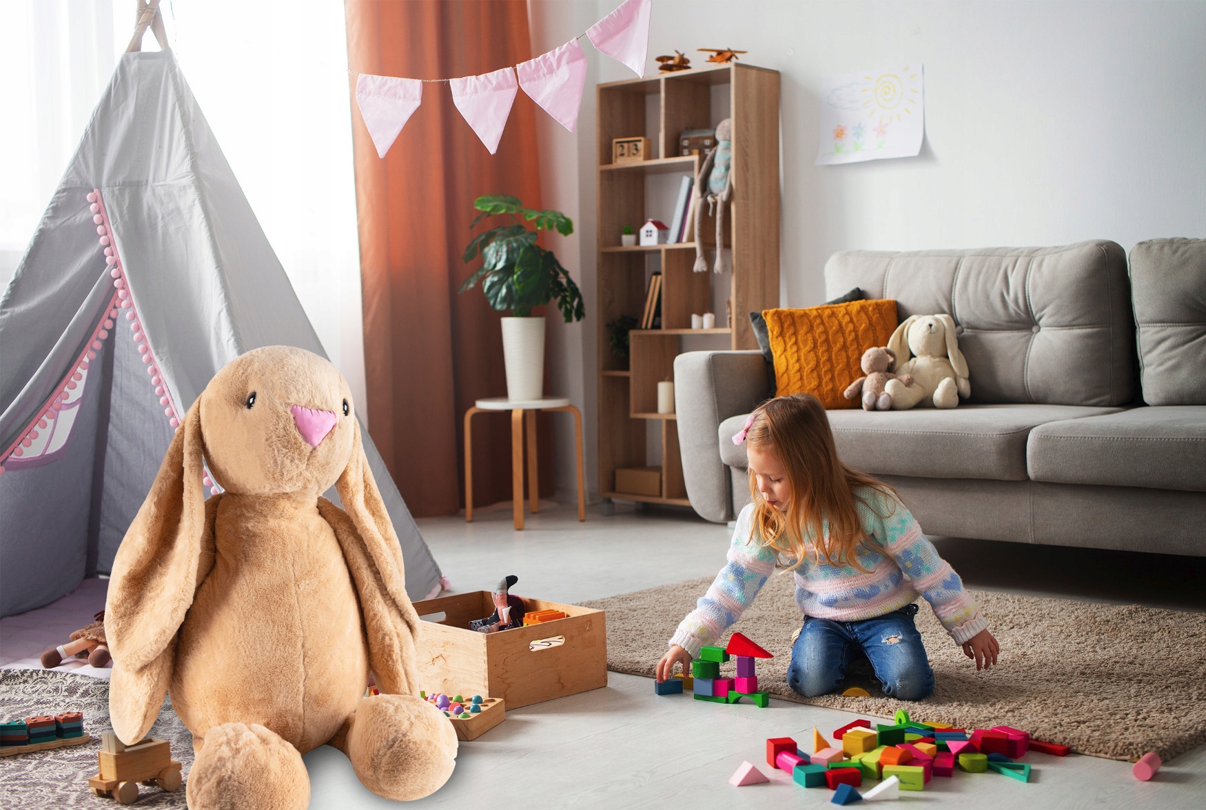 Miś Maskotka Poduszka Duży Pluszowy Zając 120cm Przytulanka XXL Zabawka ...