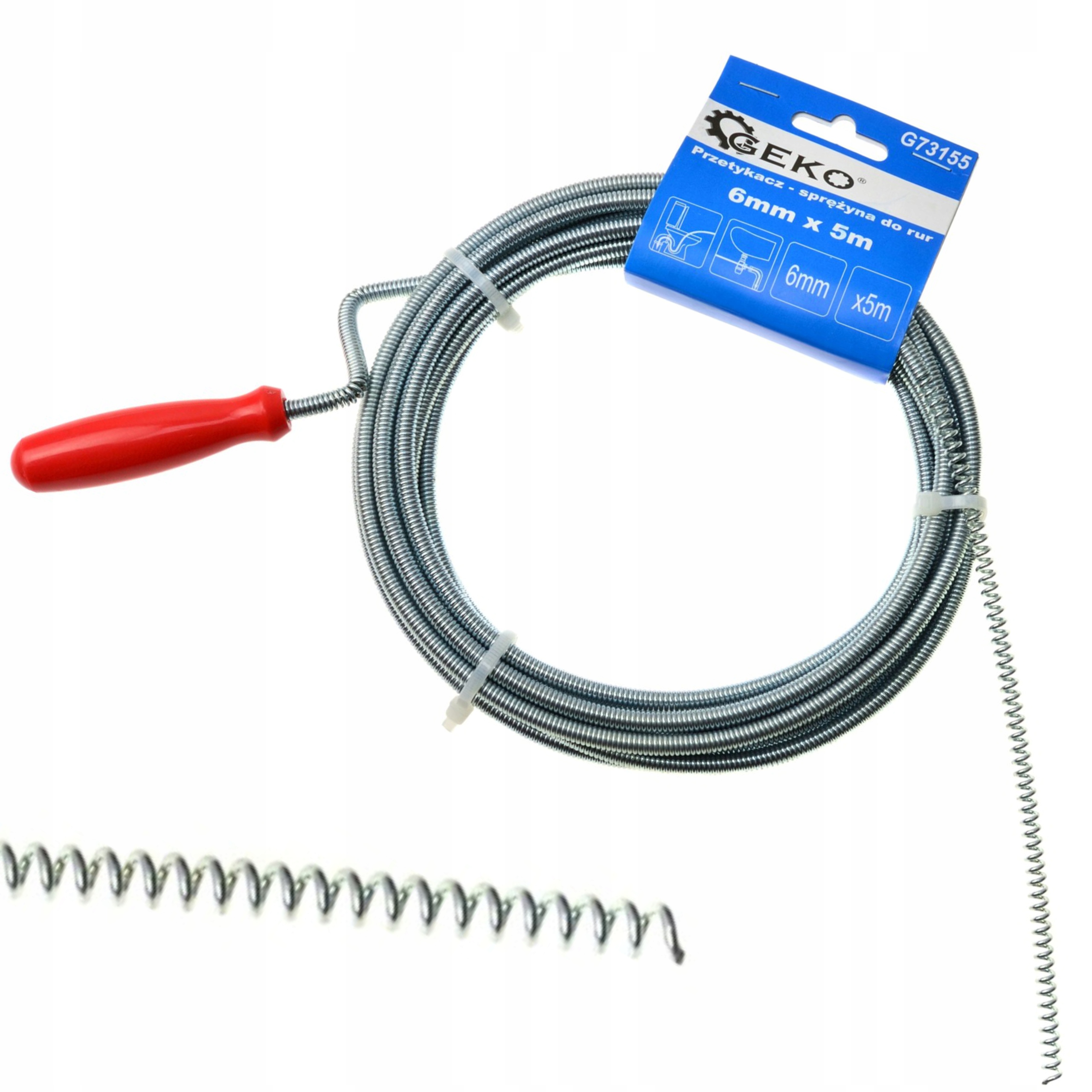 GEKO SPIRALA PRZEPYCHACZ SPRĘŻYNA DO UDRAŻNIANIA RUR KANALIZACYJNYCH ...